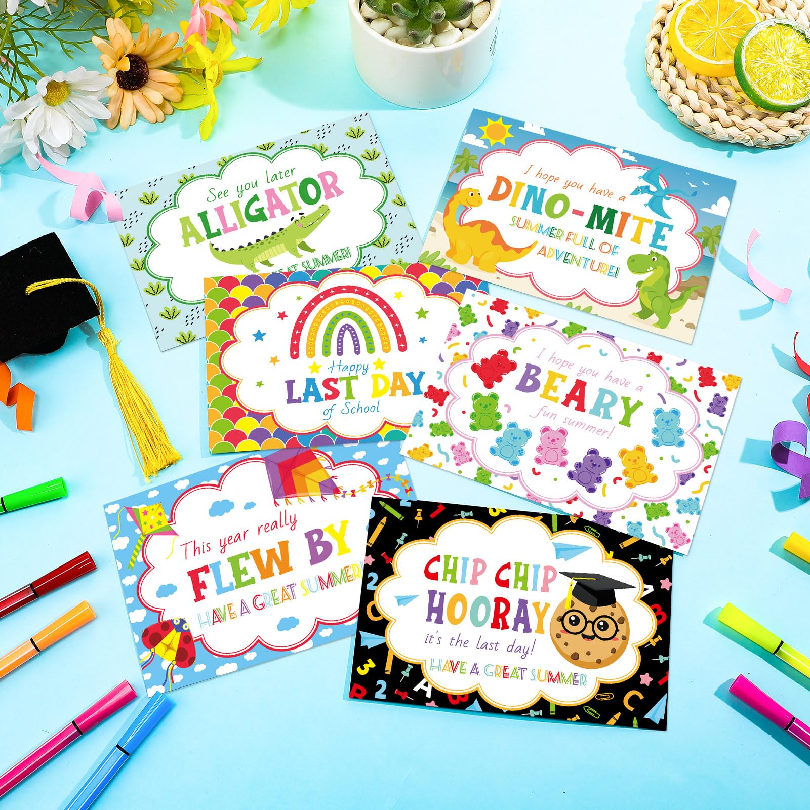 End Of Year Postcards 72-Pack Summer Fun Postcards - 4x6 Inch Last Day ...