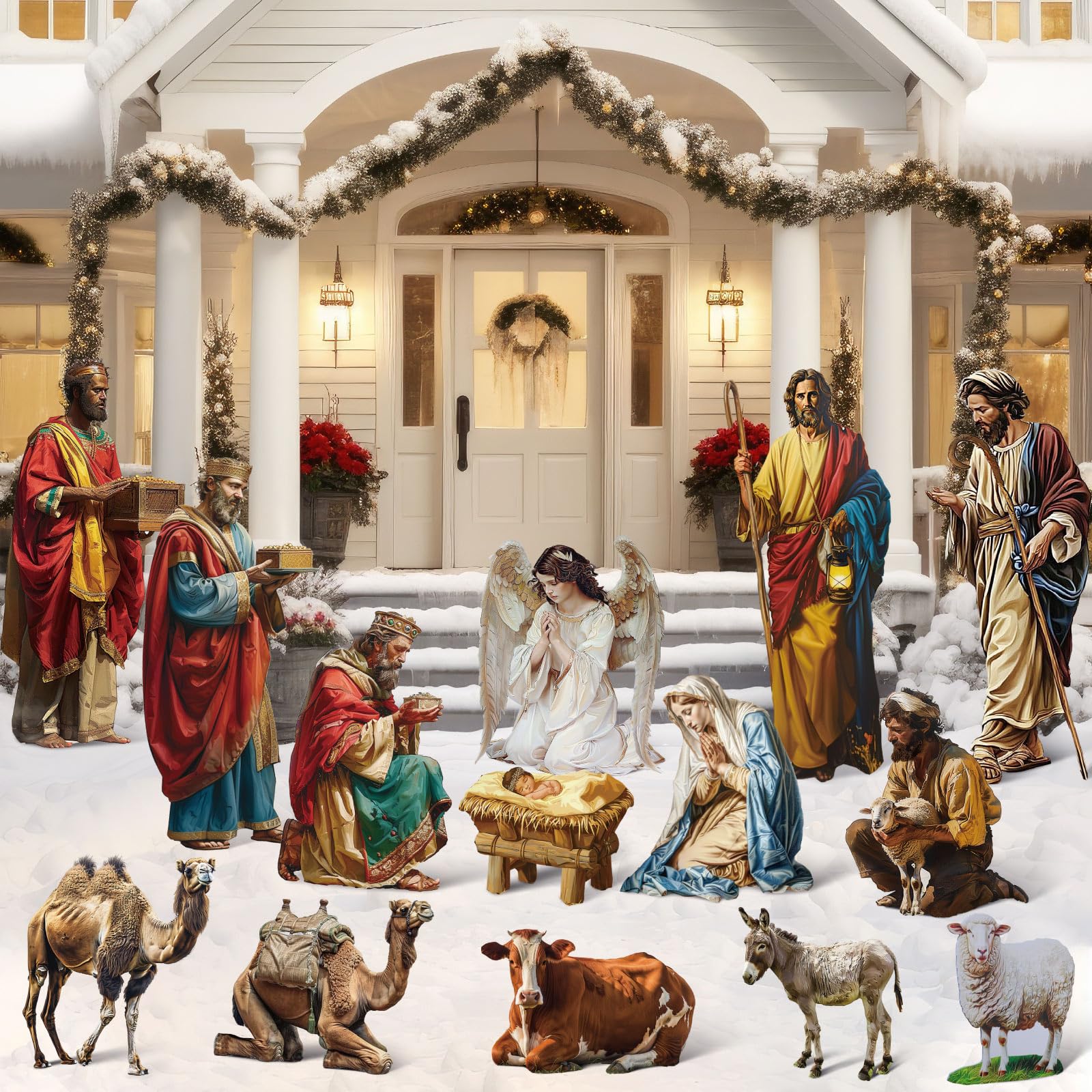 Snapklik.com : Set Of 14 Christmas Outdoor Nativity Scene Nativity Lawn ...