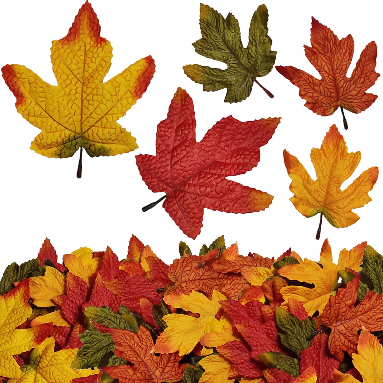 Amazon.com: VENCELIN 50Pcs Fall Artificial Maple Leaves，Fake Fall Maple ...