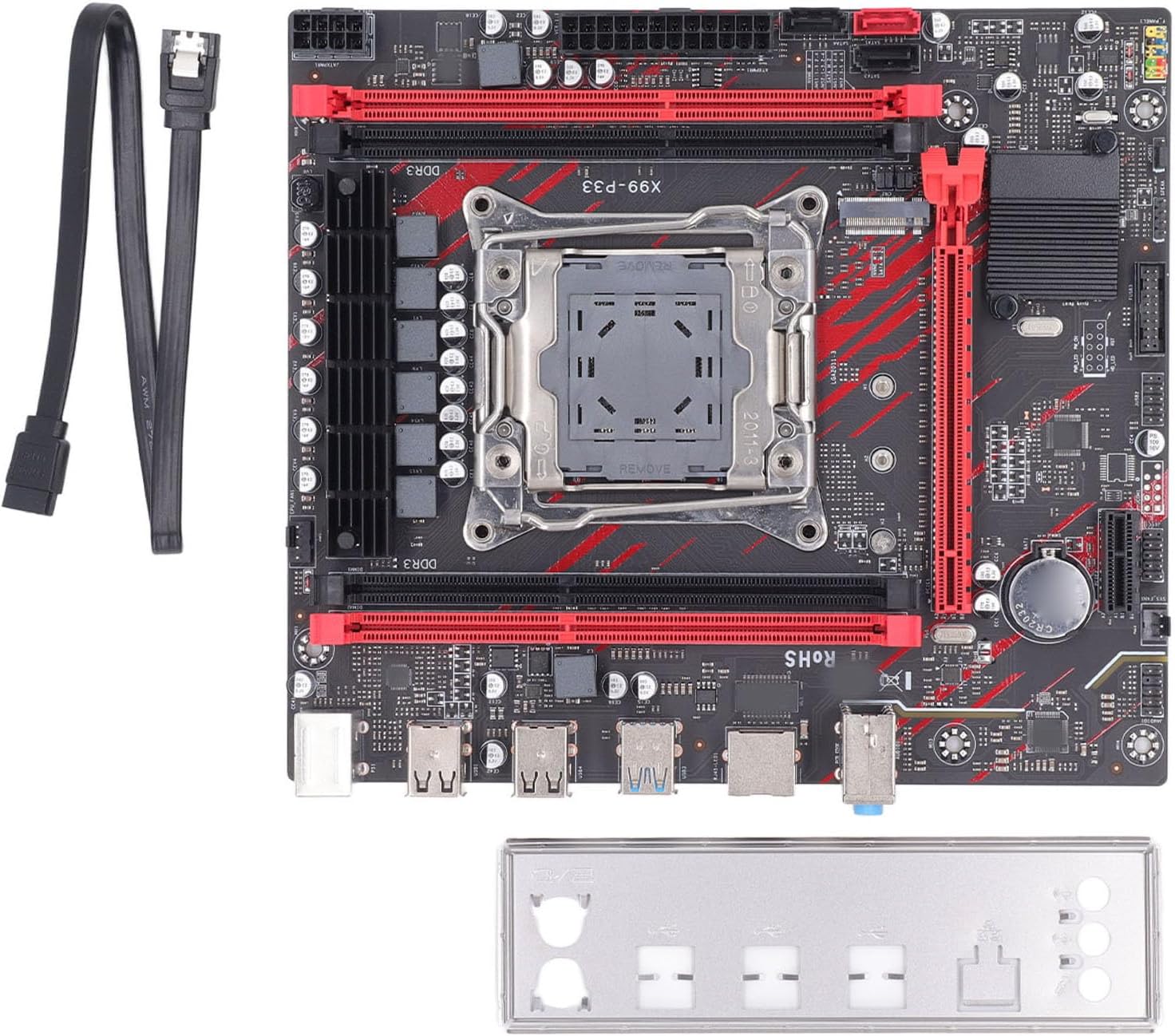 Amazon | X99 P33 コンピュータマザーボード、安定した PCB、4 DDR3 メモリ、USB 2.0 ポート付きデスクトップコンピューティング用 LGA 2011 3 E5 V3 ...