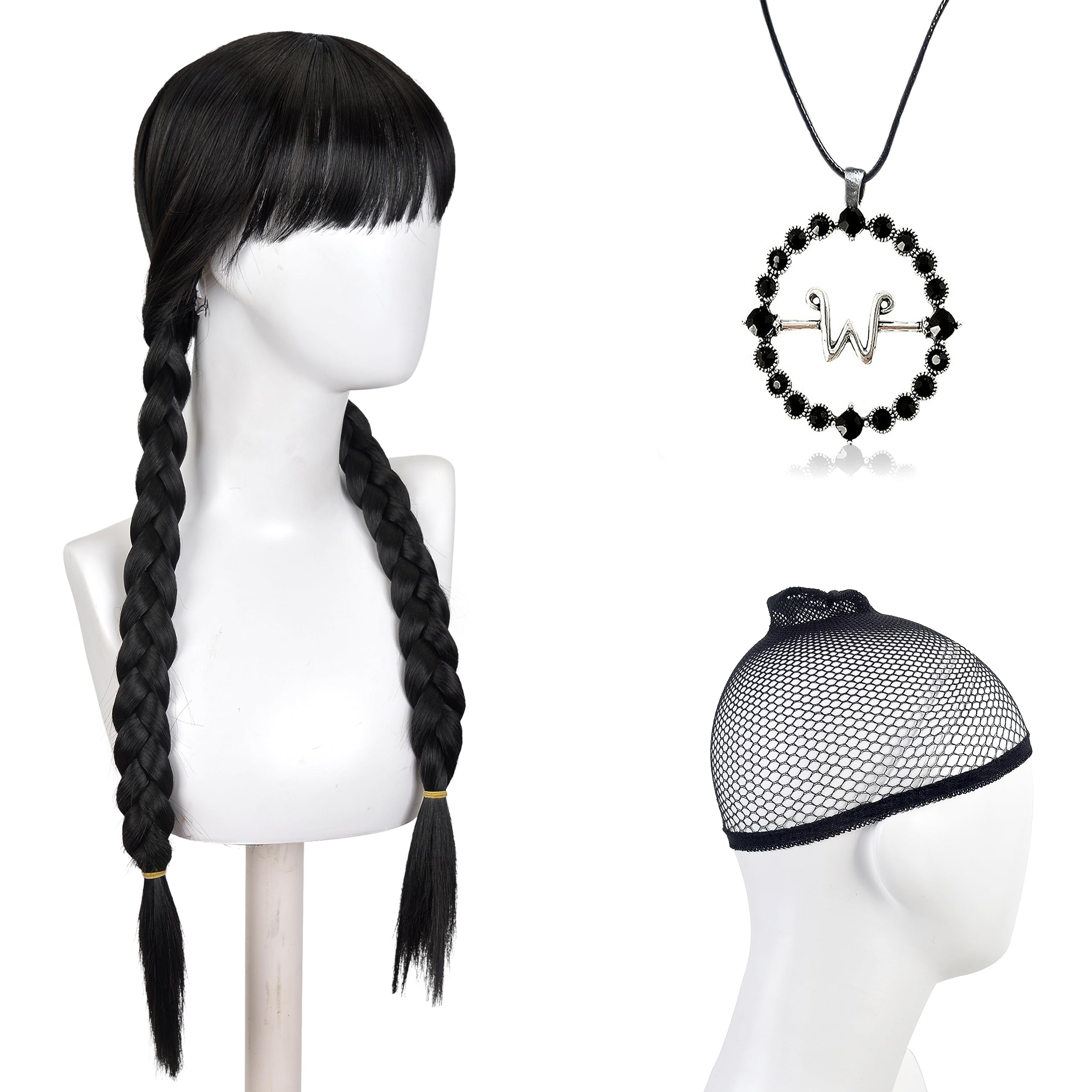 Amazon.com: LALASAM Wednesday Wigs,27inch Costume Wig for Women With ...