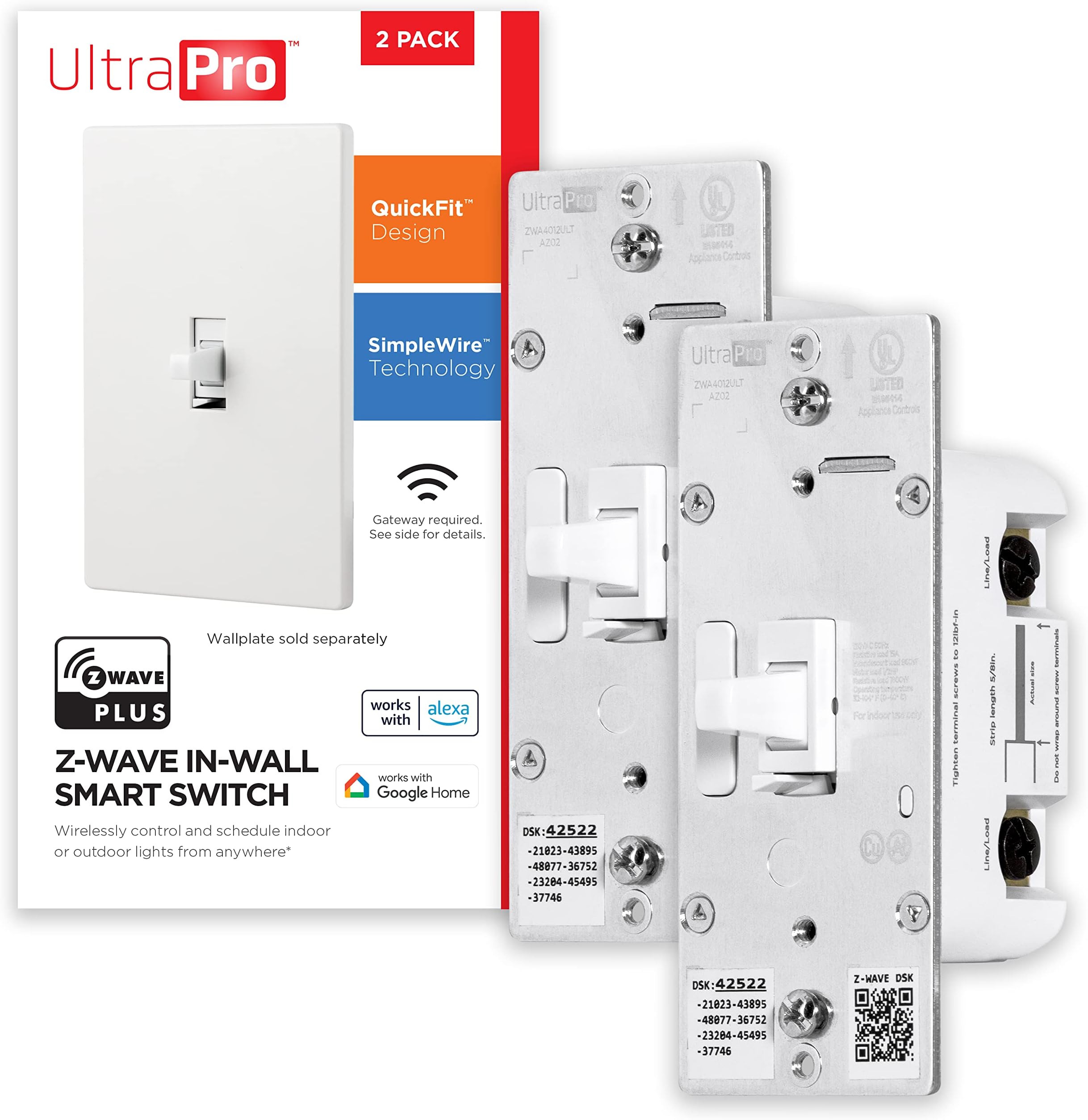 UltraPro 700 Series Z-Wave In-Wall Smart Light Switch with QuickFit ...