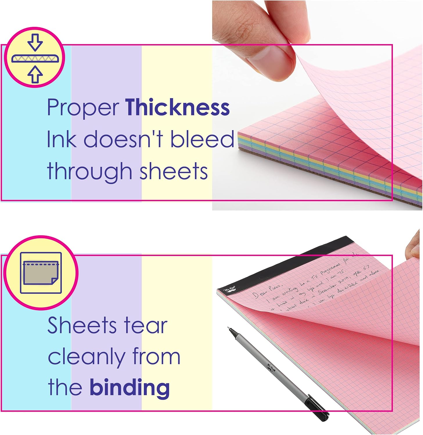 Mr. Pen- Pastel Graph Paper, 1 Pad, 11x8.5, 4x4 (4 Squares Per Inch ...