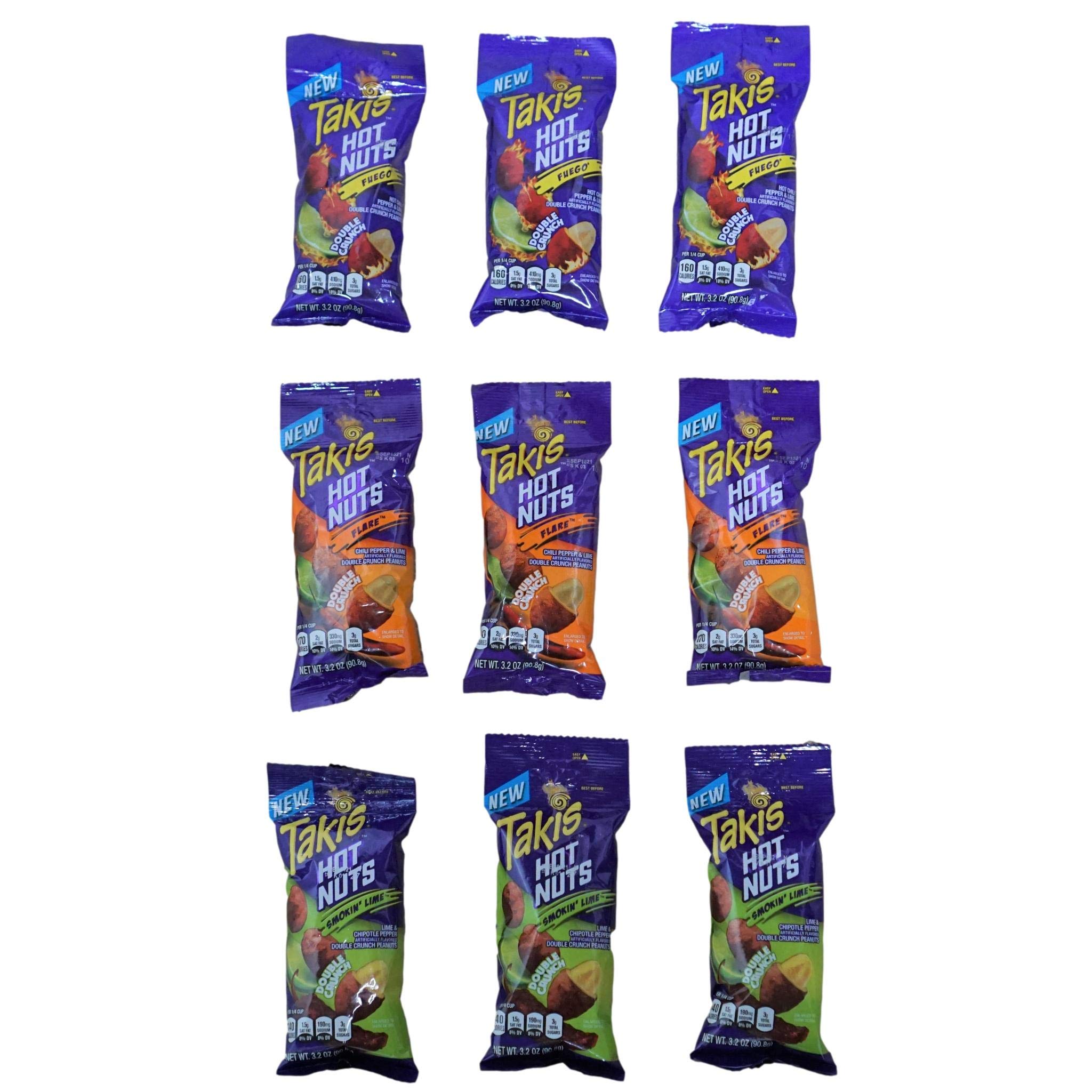 Buy Barcel Takis Hot Nuts Variety Pack - Double Crunch Spicy Peanuts ...