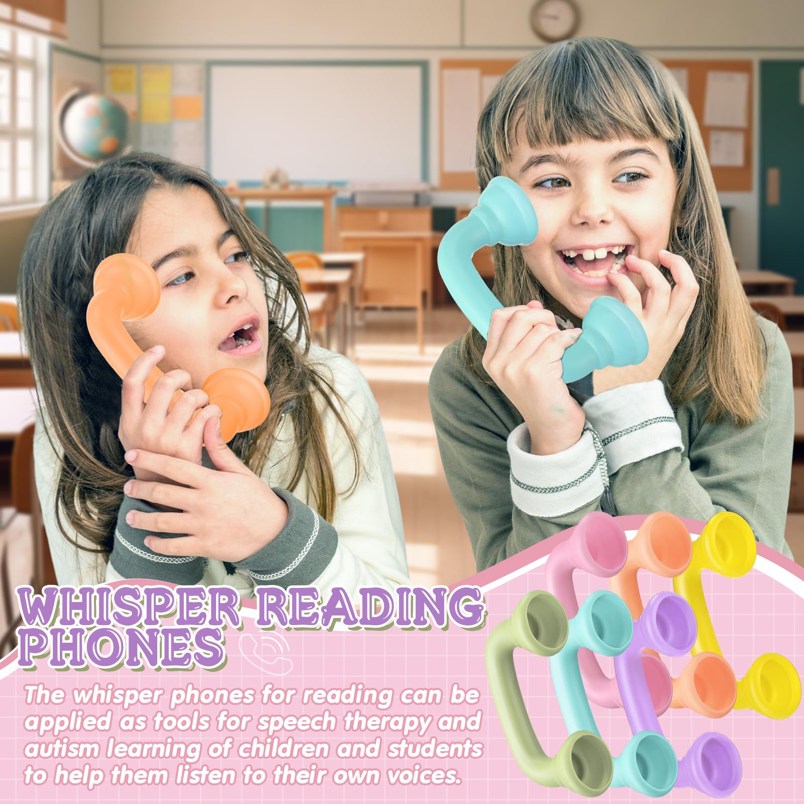 Auditory Feedback Phones 16-Pack Whisper Phones For Kids - Auditory ...