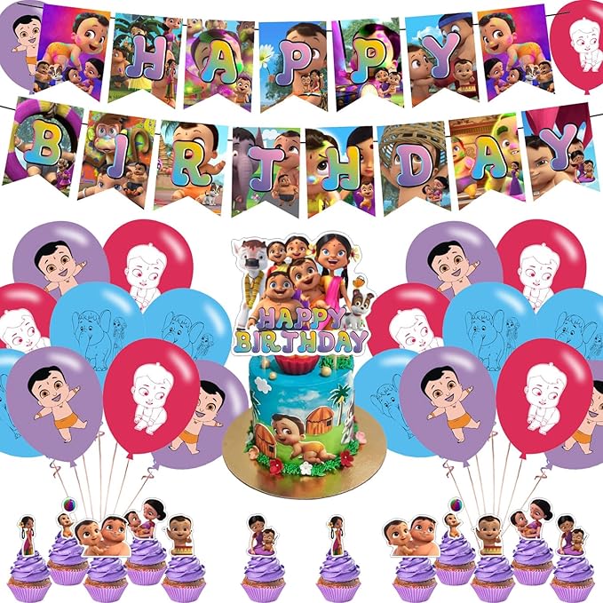 Amazon.com: Mighty Little Bheem Party Supplies,Birthday Party ...