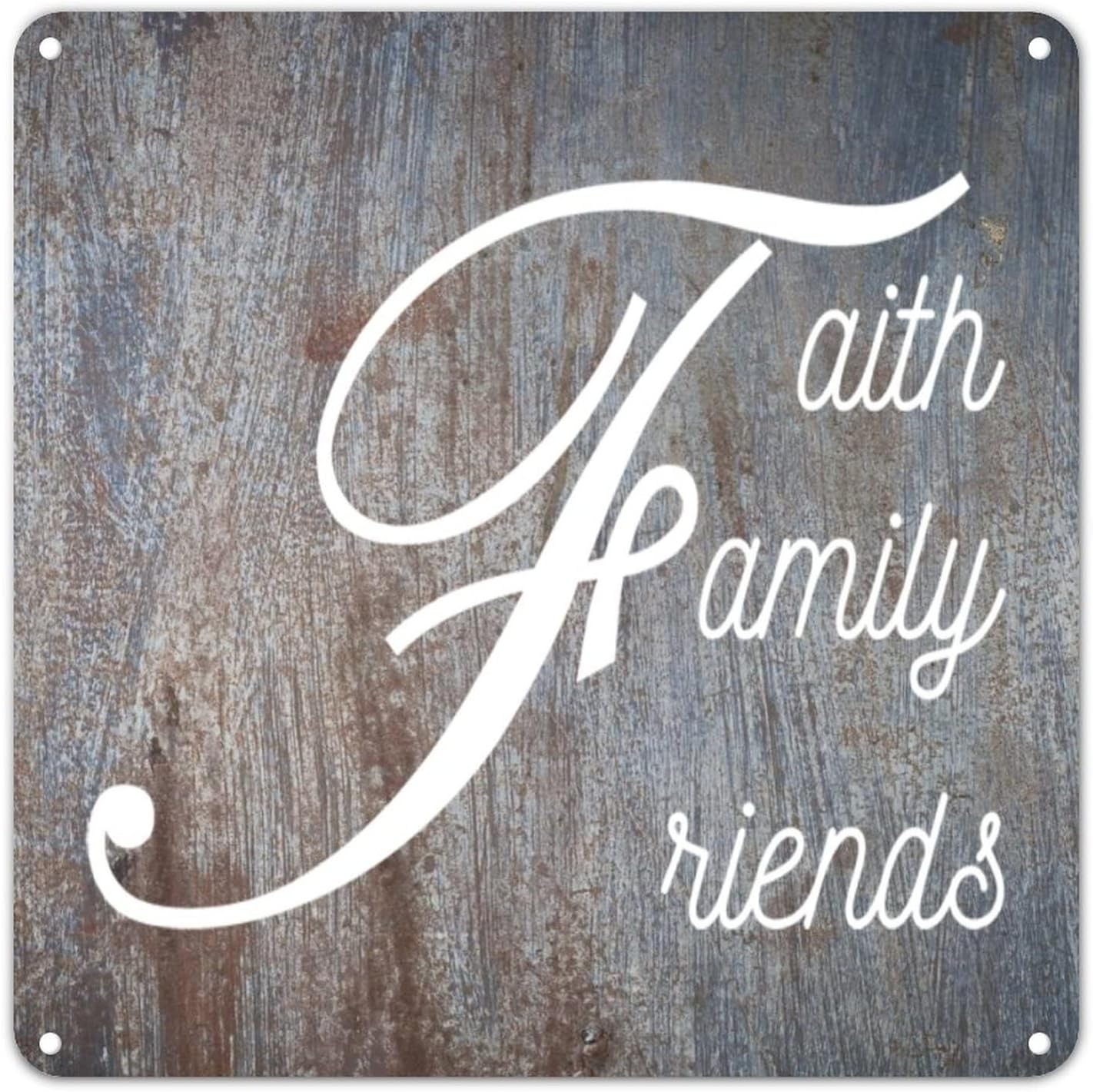 Amazon.com: Faith Family Friends Metal Sign Motivational Family Quote ...