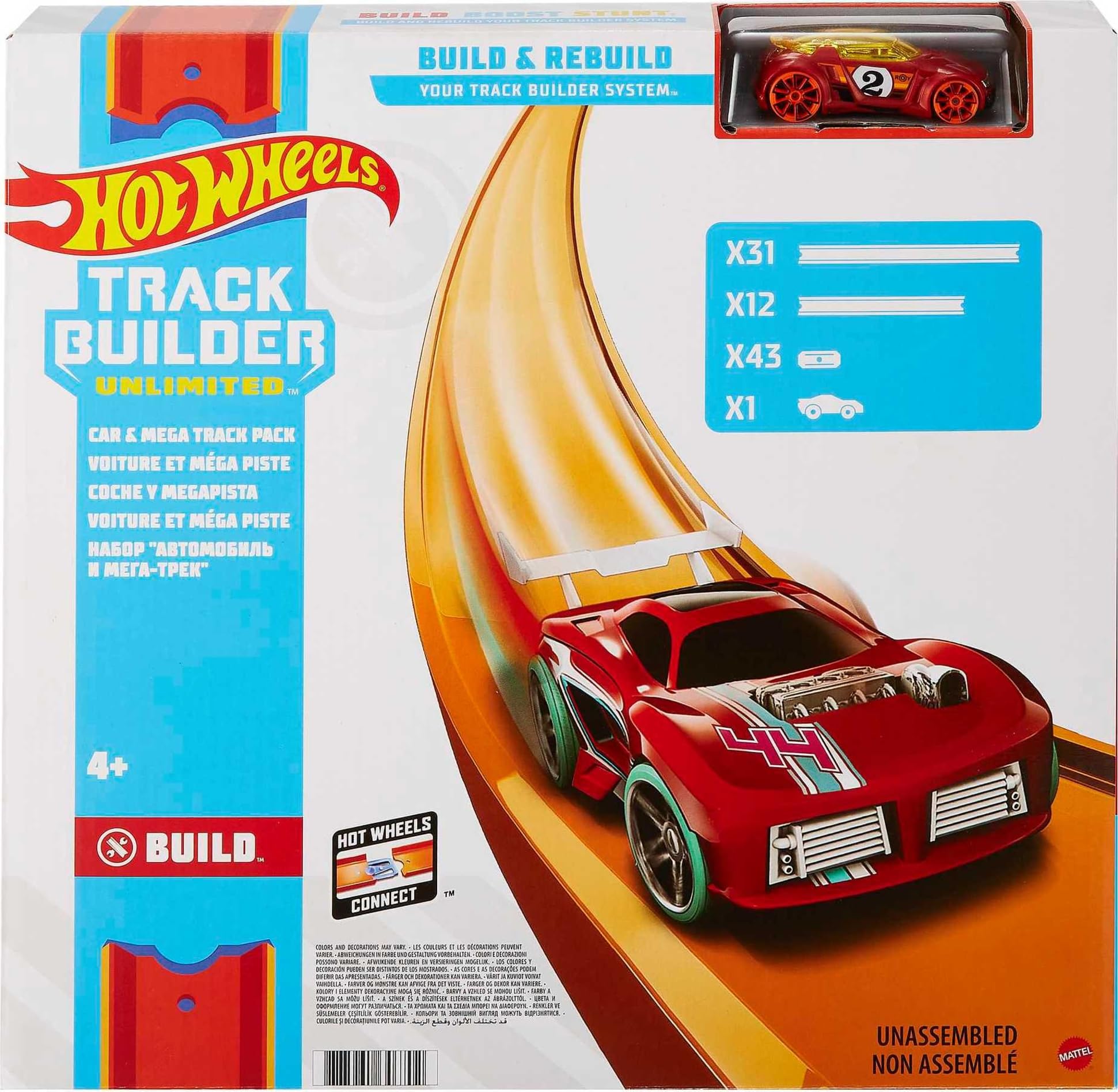Buy Hot Wheel and Mega Track Pack with 40ft of Track, 43 Connectors and ...