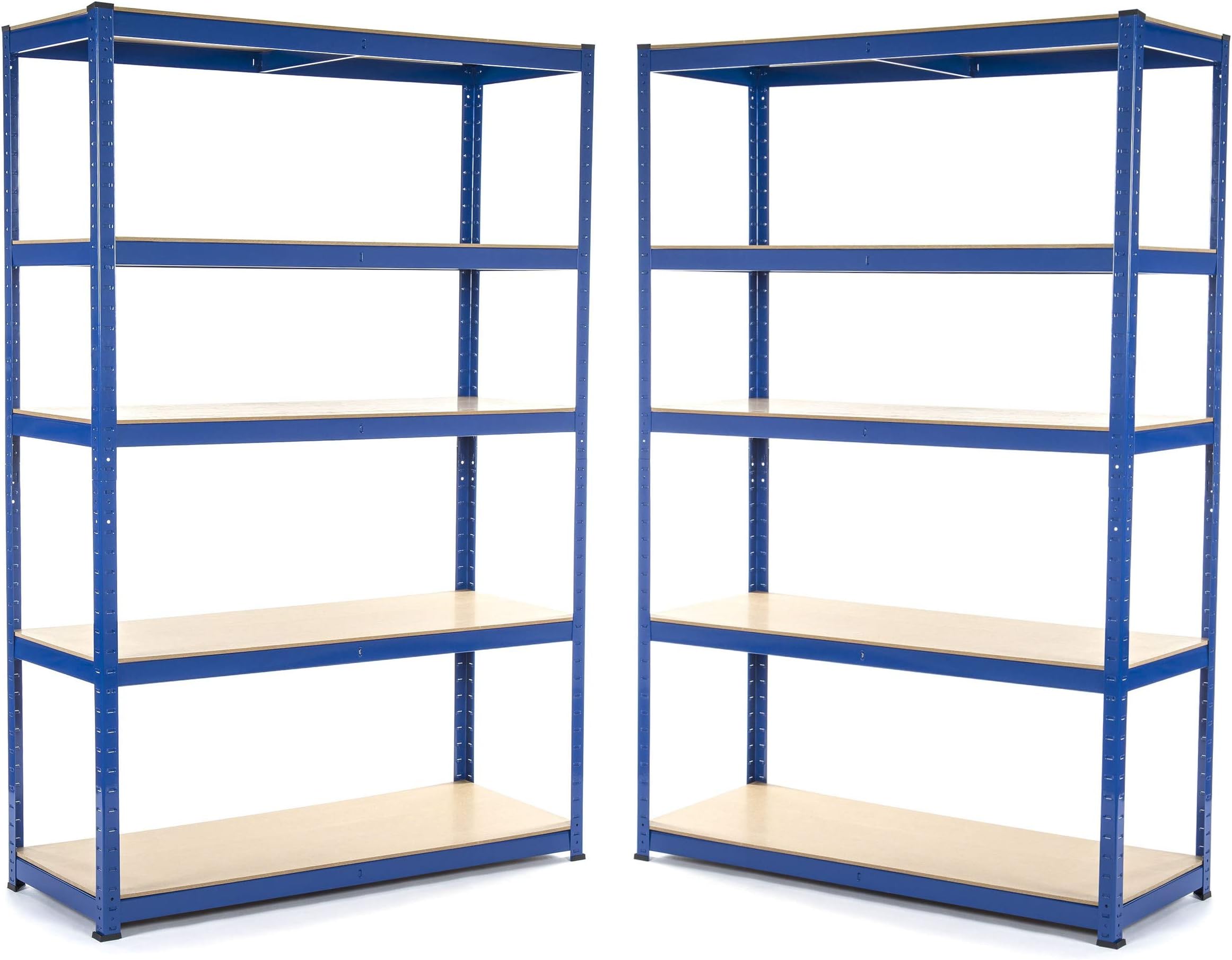 2 x Heavy Duty Steel Shelving Garage Racking Unit (5 Levels 1800mm H x ...