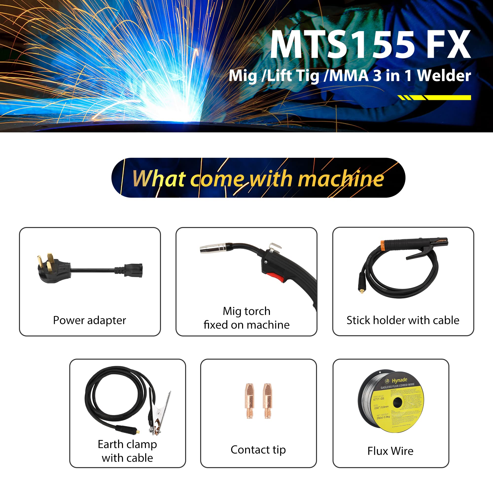 Snapklik.com : Hynade Mig Welder, Flux Mig Welding Machine, Dual ...
