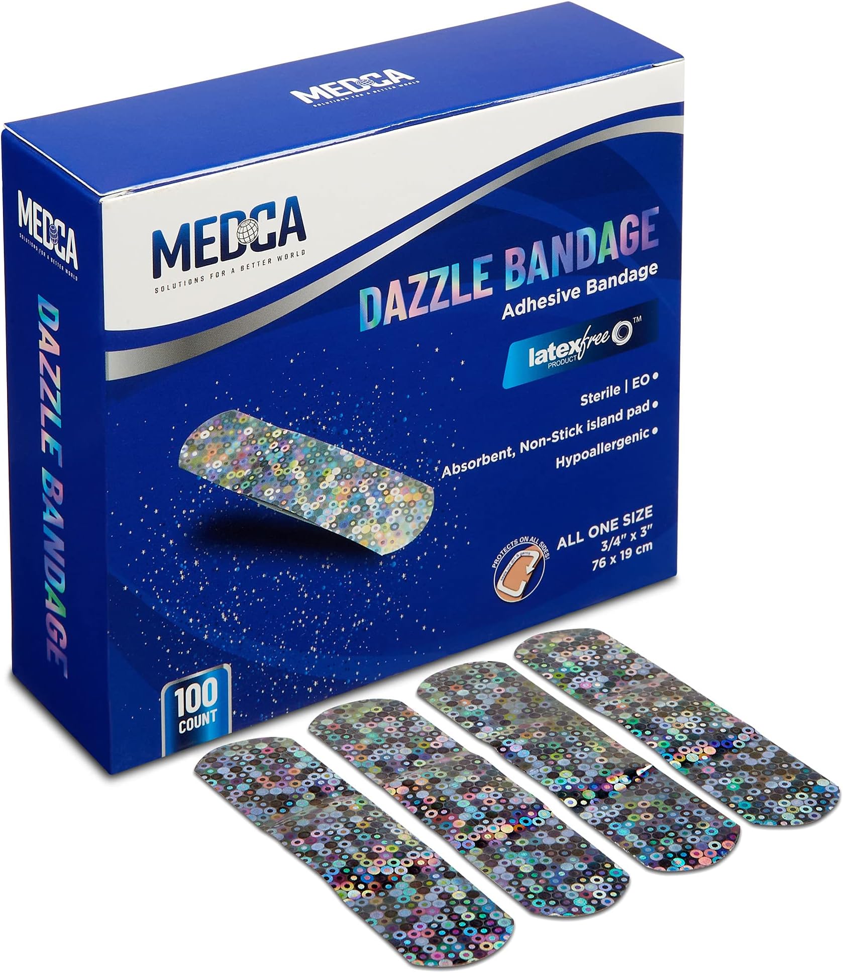 Amazon.com: Glitter Bandages for Kids -(100 Count Box) Adhesive Bandage ...