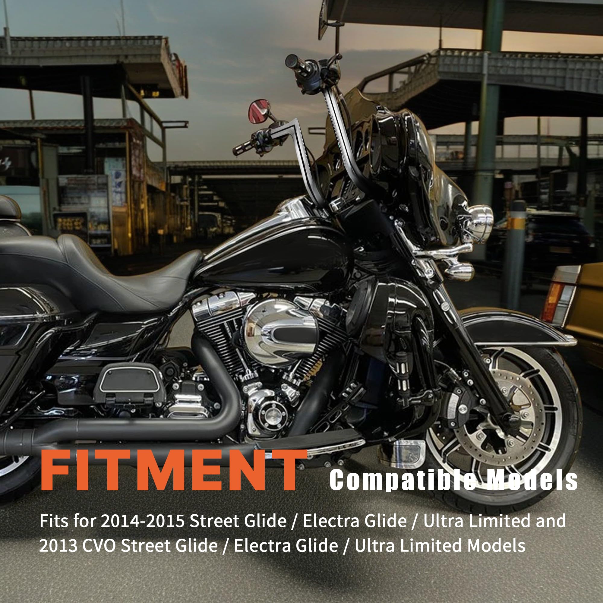 1.5" Fat 12" Rise Pre-wired Ape Hangers Street Glide Handlebars for ...