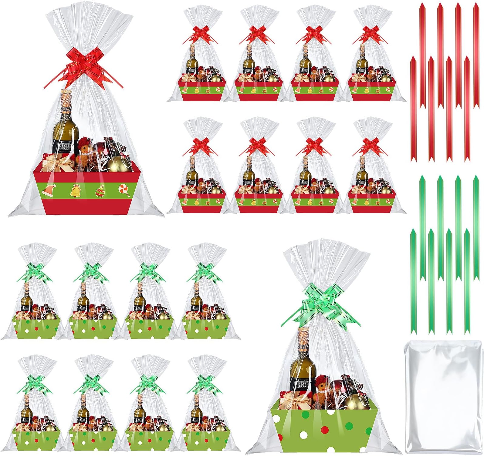 Amazon.com: Cholemy 72 Pcs Christmas Basket for Gifts Empty 10 x 8 Inch ...