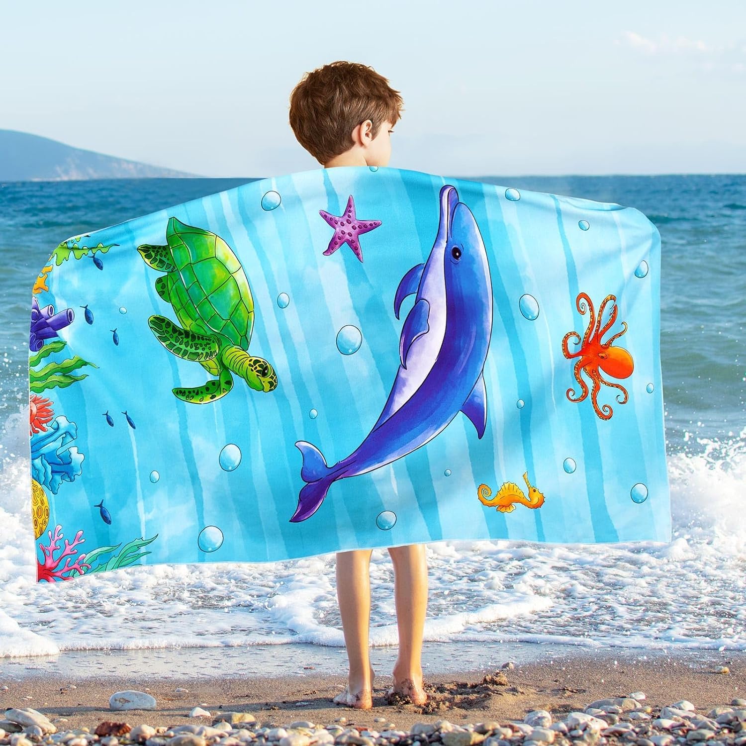 LYBH-HJY Toalla De Playa Ocean para Niños,Toalla De Microfibra,Toalla ...