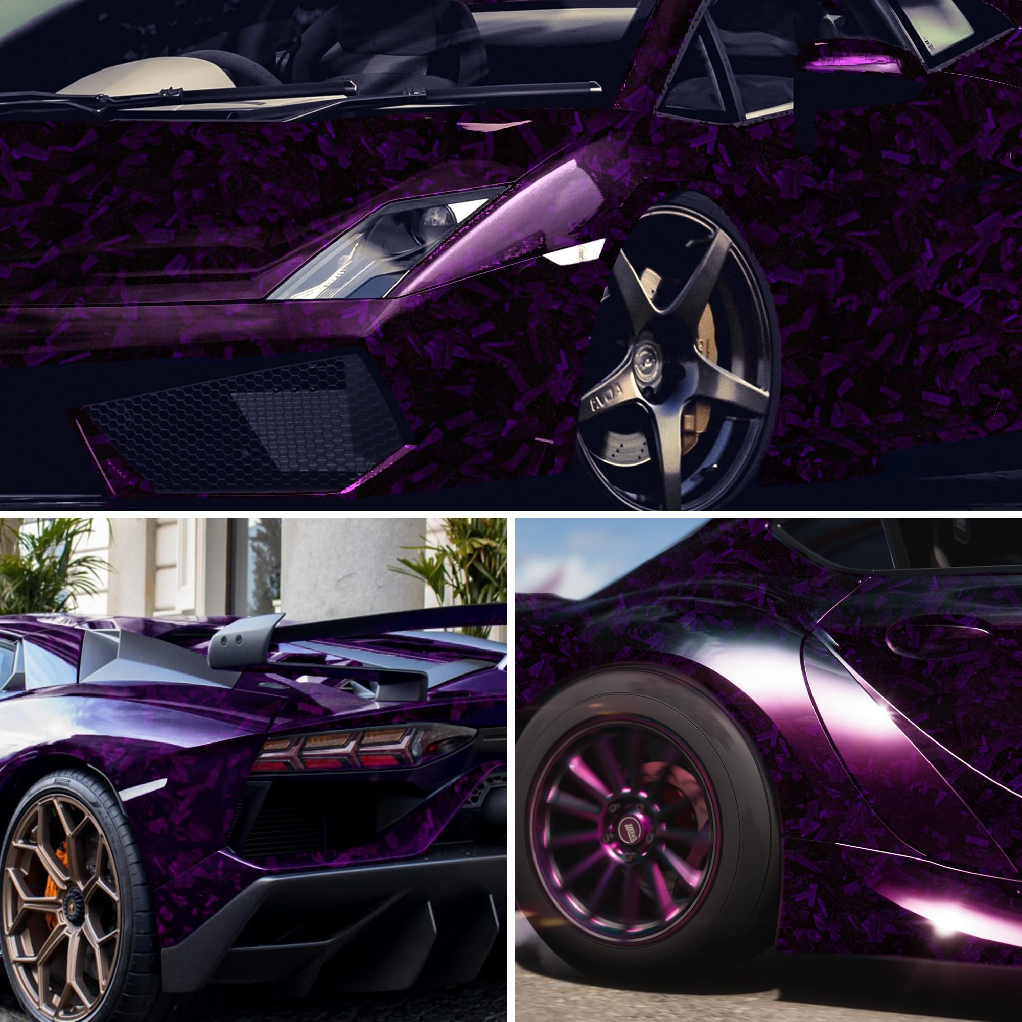 Snapklik.com : Purple Forged Carbon Fiber Vinyl Wraps, Adhesive Wrap ...