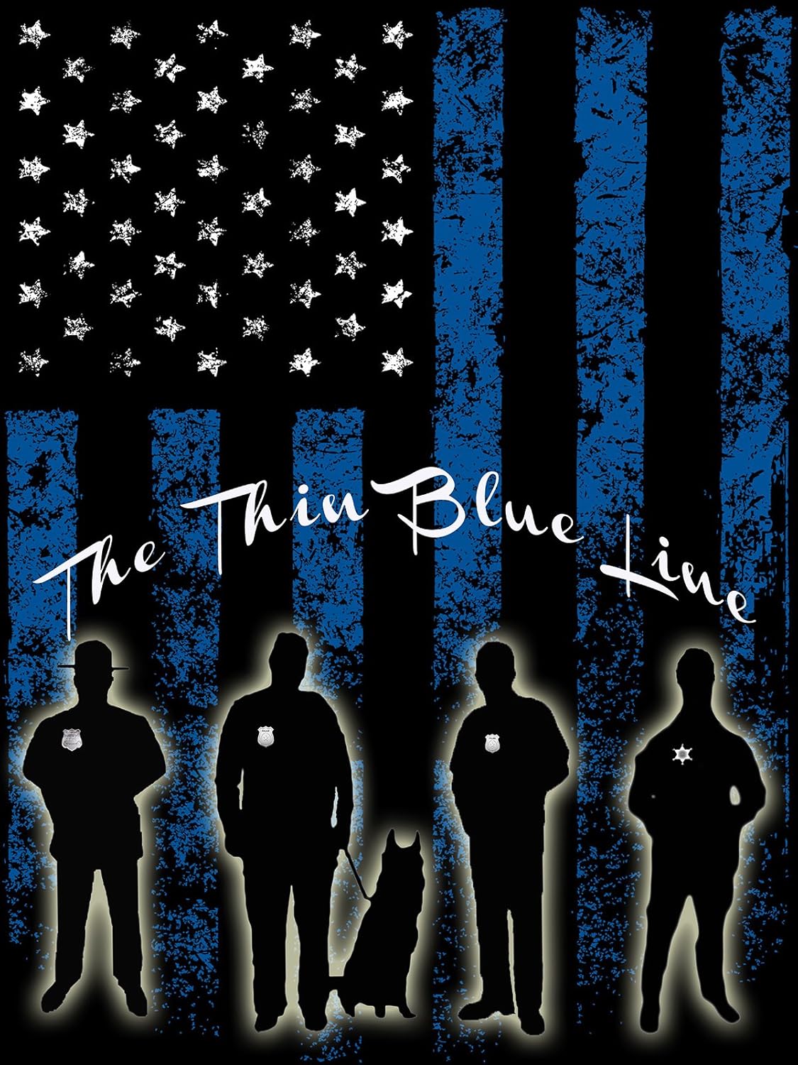 Amazon.com: THIN BLUE LINE Poster Flag Police Motivation Poster 24x36 ...