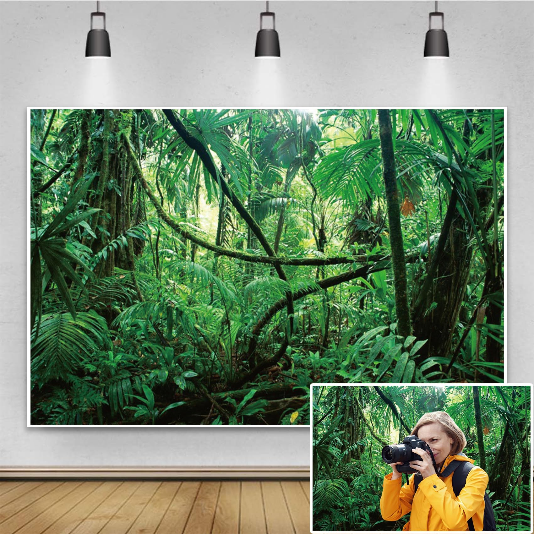 Amazon.com : Renaiss 7x5ft Jungle Forest Backdrop Tropical Rainforest ...