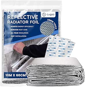CUQOO Radiator Reflector Foil 10m x 60cm - 3.6mm Thick Bubble Wrap ...