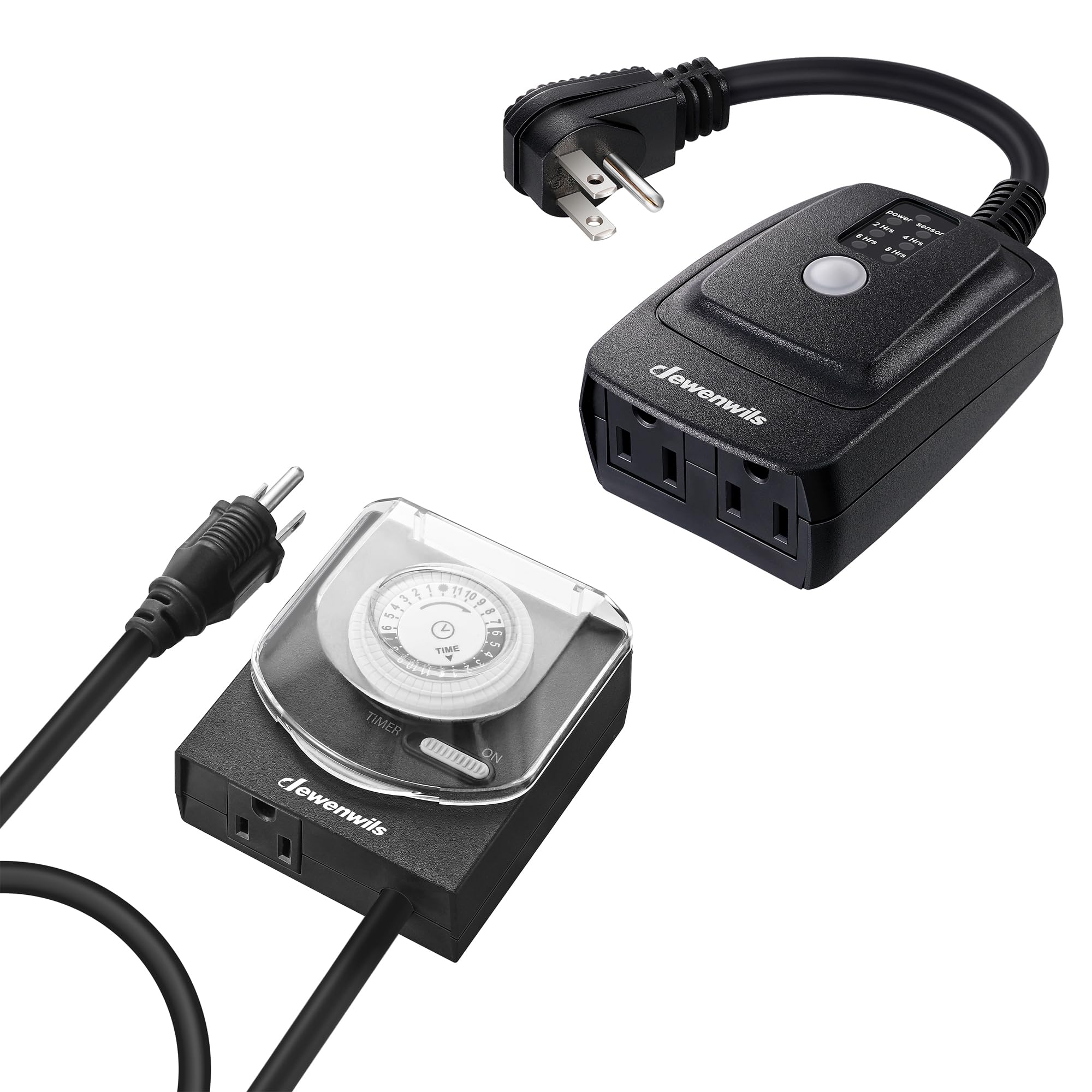 DEWENWILS 24-Hour Mechanical Light Timer with 2ft Long Cord + DEWENWILS ...
