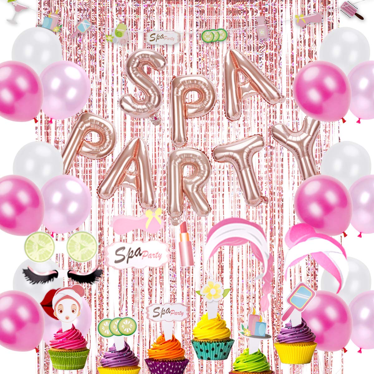60 Pcs Spa Party Decoration Supplies Spa Party Balloons Spa ...