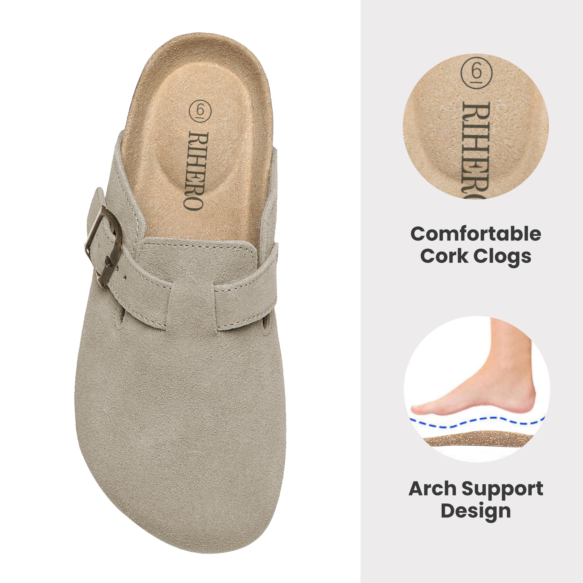 Snapklik.com : Womens Platform Clogs Adjustable Buckle Cork Footbed ...