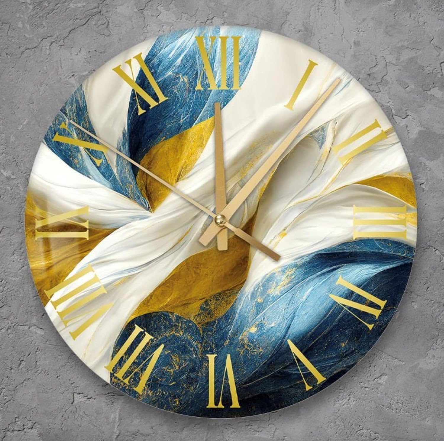 Amazon.com: Tempered Glass Wall Clock, 14 inches Wall Clock Art for ...