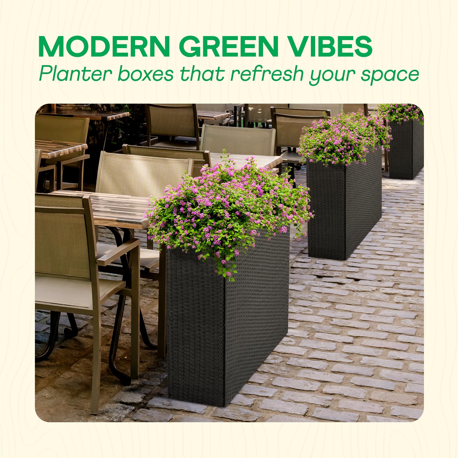 Snapklik.com : All Weather Wicker Planter Raised Garden Bed, 24 In Tall ...