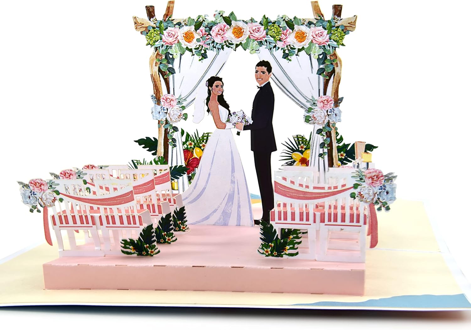 Beach Wedding Pop Up Card, A Match Made In Paradise Pop Up Wedding Card ...