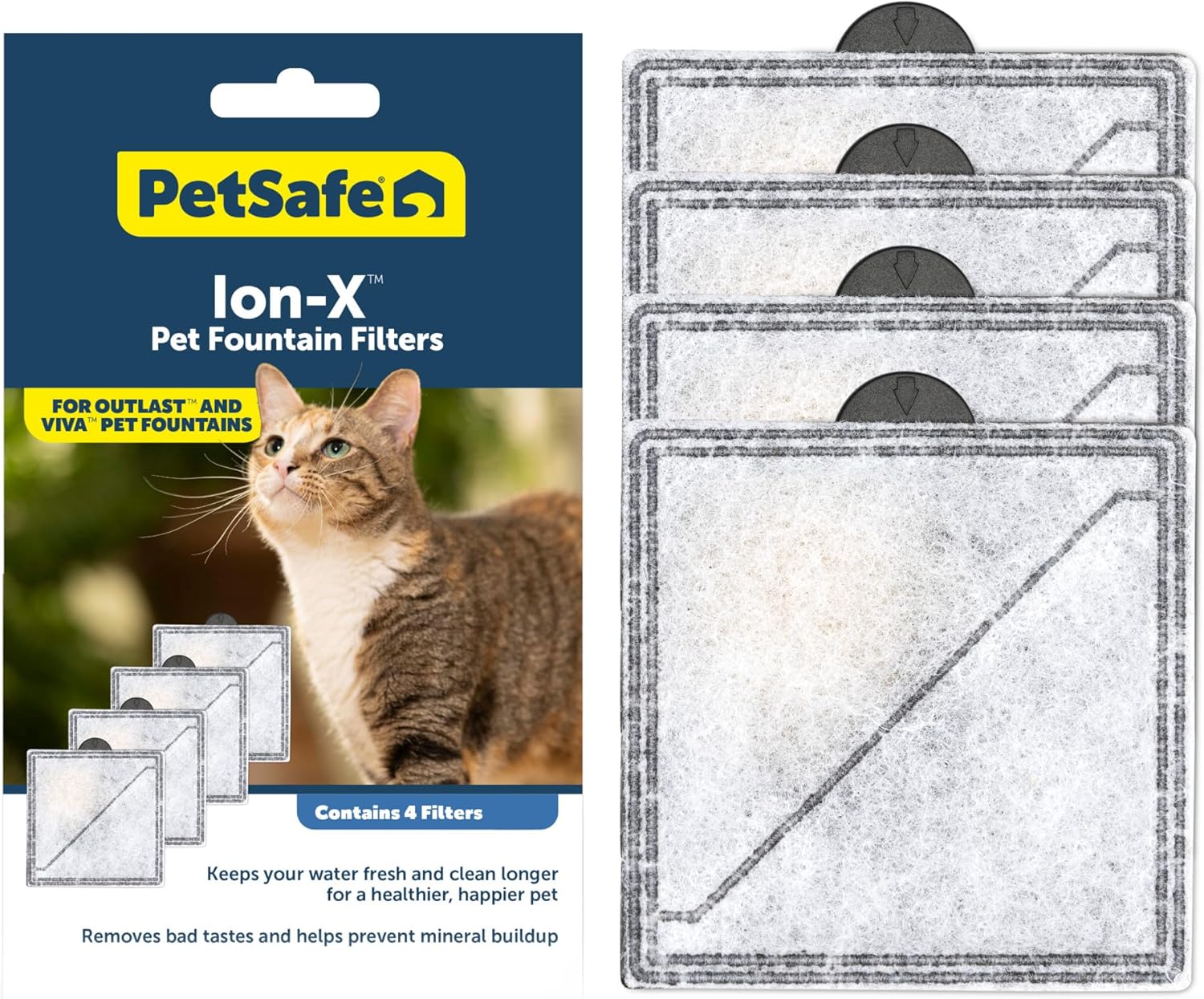 Amazon.com: PetSafe Ion-X Pet Fountain Filters 4-Pack - Dual Filtration - Activated Carbon Water ...