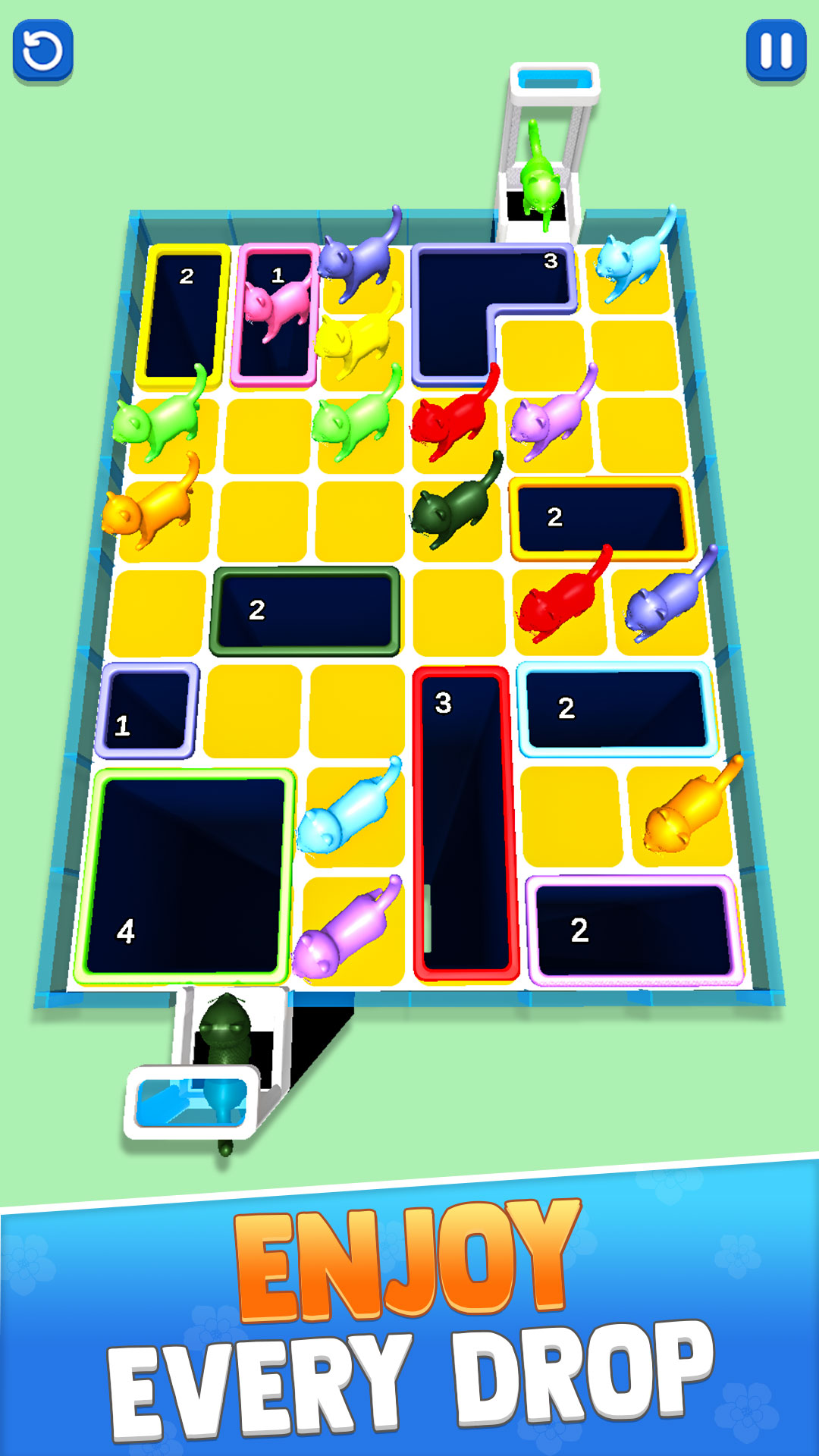 Drop Cat Away Hole Jam Color Puzzle: Kitten Match Collect Master Holes ...