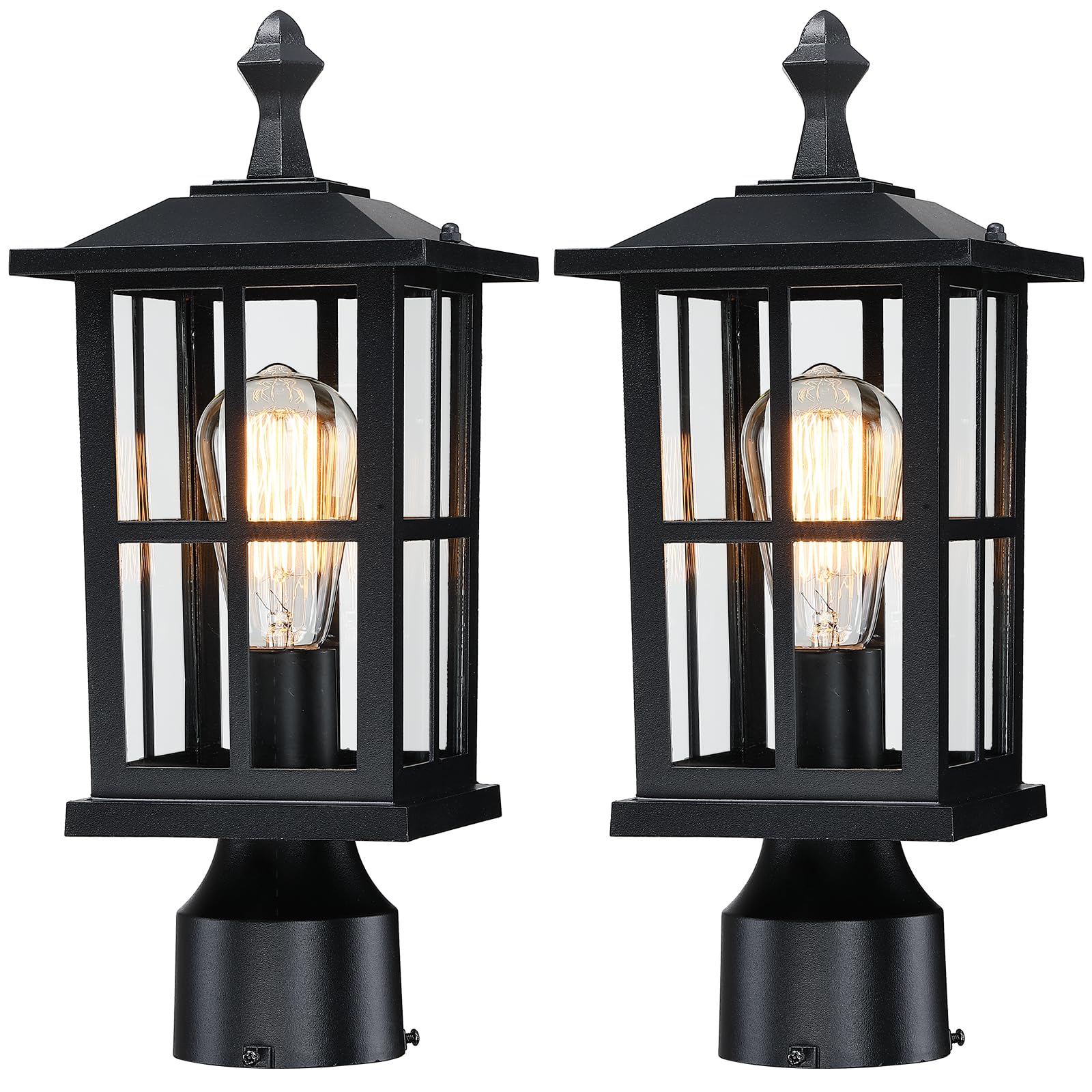 SNRU Outdoor Post Lights Lamp Post Light Fixture 2-Pack, 3 inch ...
