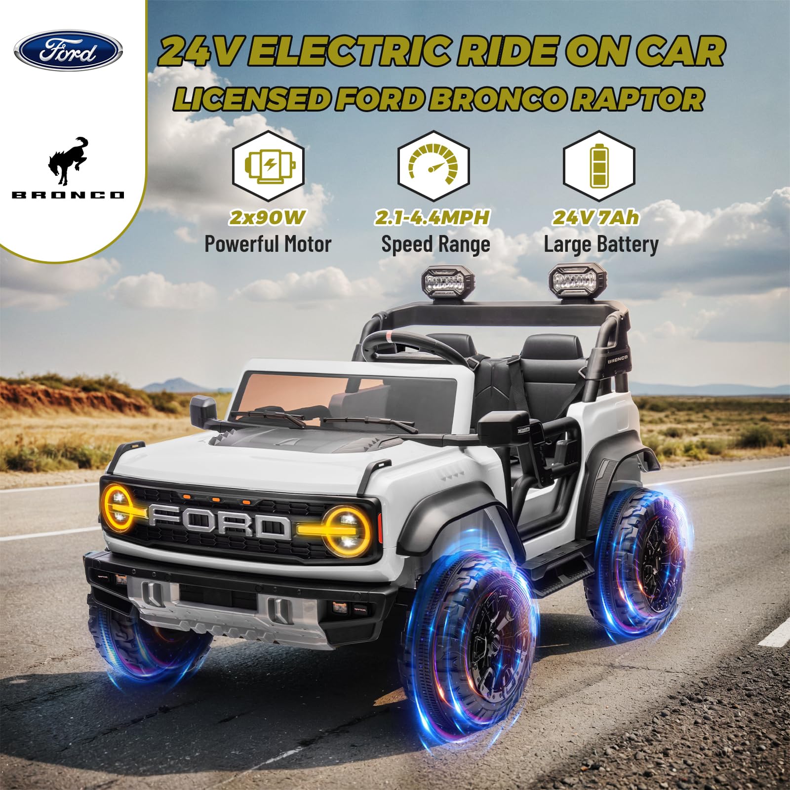 Snapklik.com : ENYOPRO 24V Ride On Toys For Big Kids, Licensed Ford ...