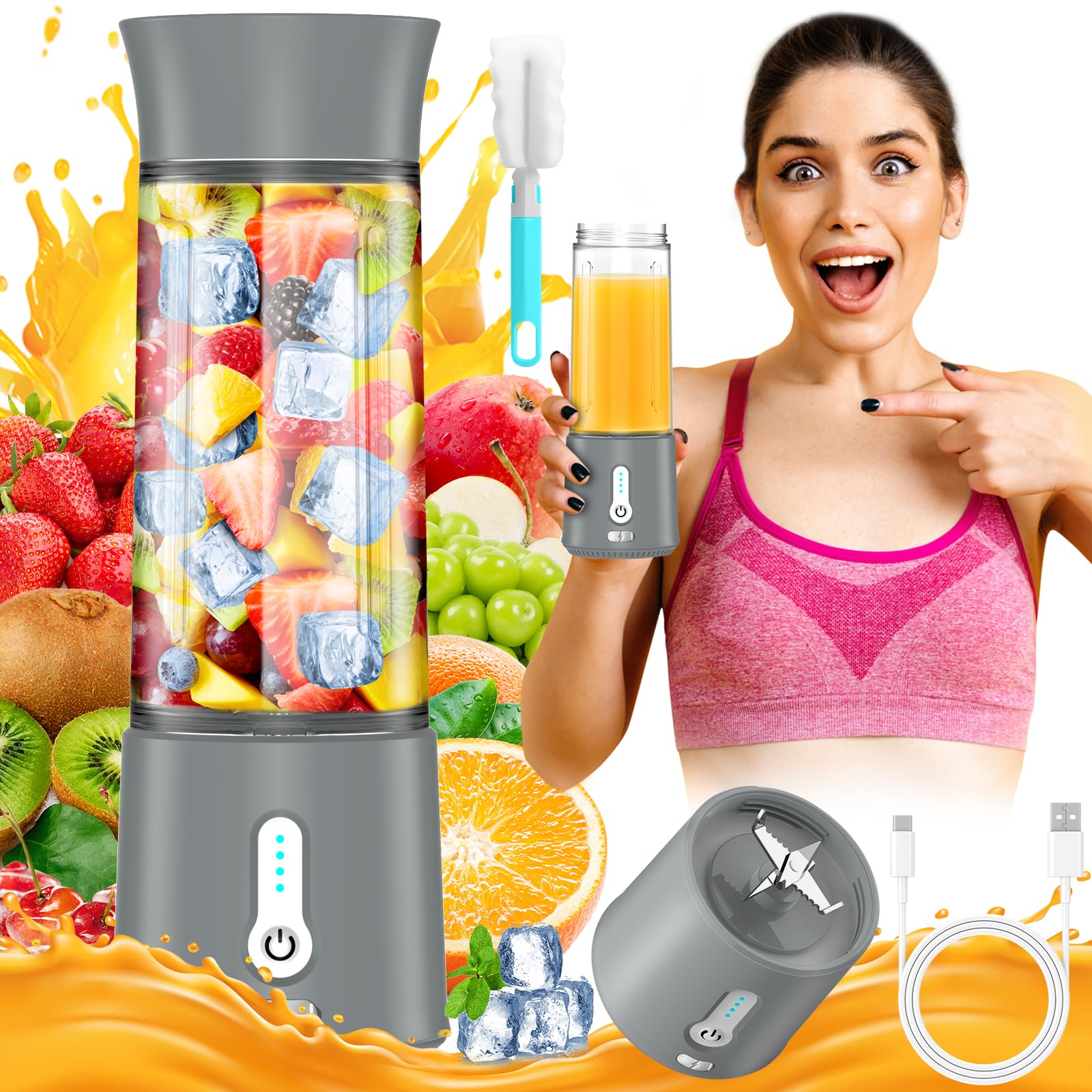 Amazon.com: Portable Blender, Personal Size Blender for Shakes and ...