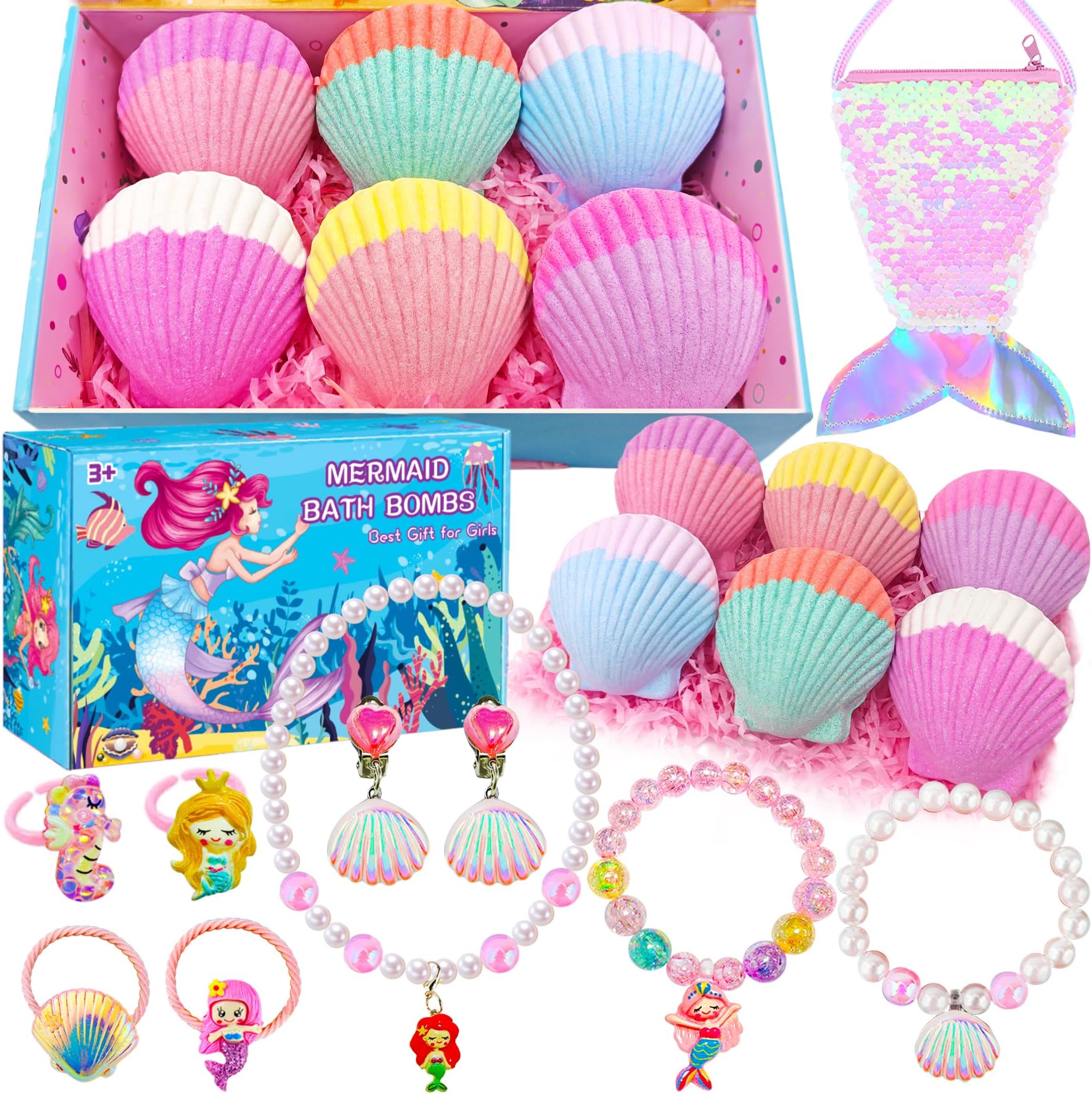 Amazon.com: Mermaid Bath Toy Spa Kit | Mermaid Bath Bombs and Bath ...