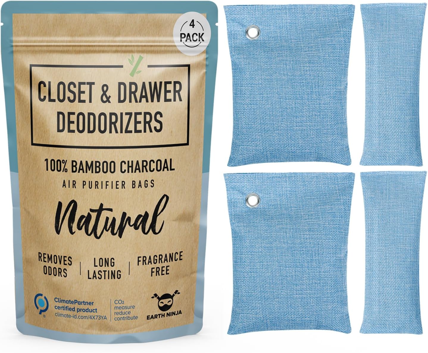 Amazon.com: Closet and Drawer Deodorizer Bags (4 Pack) - Naturally ...