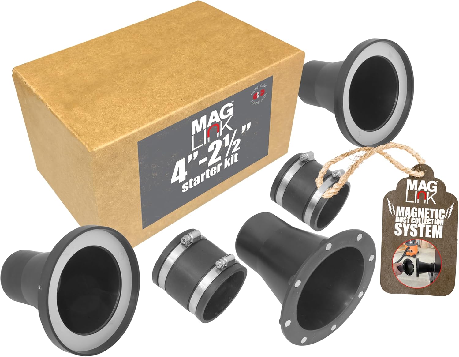 Amazon.com: Fulton Woodworking Tools 4" to 2.5" MagLink Magnetic Dust ...