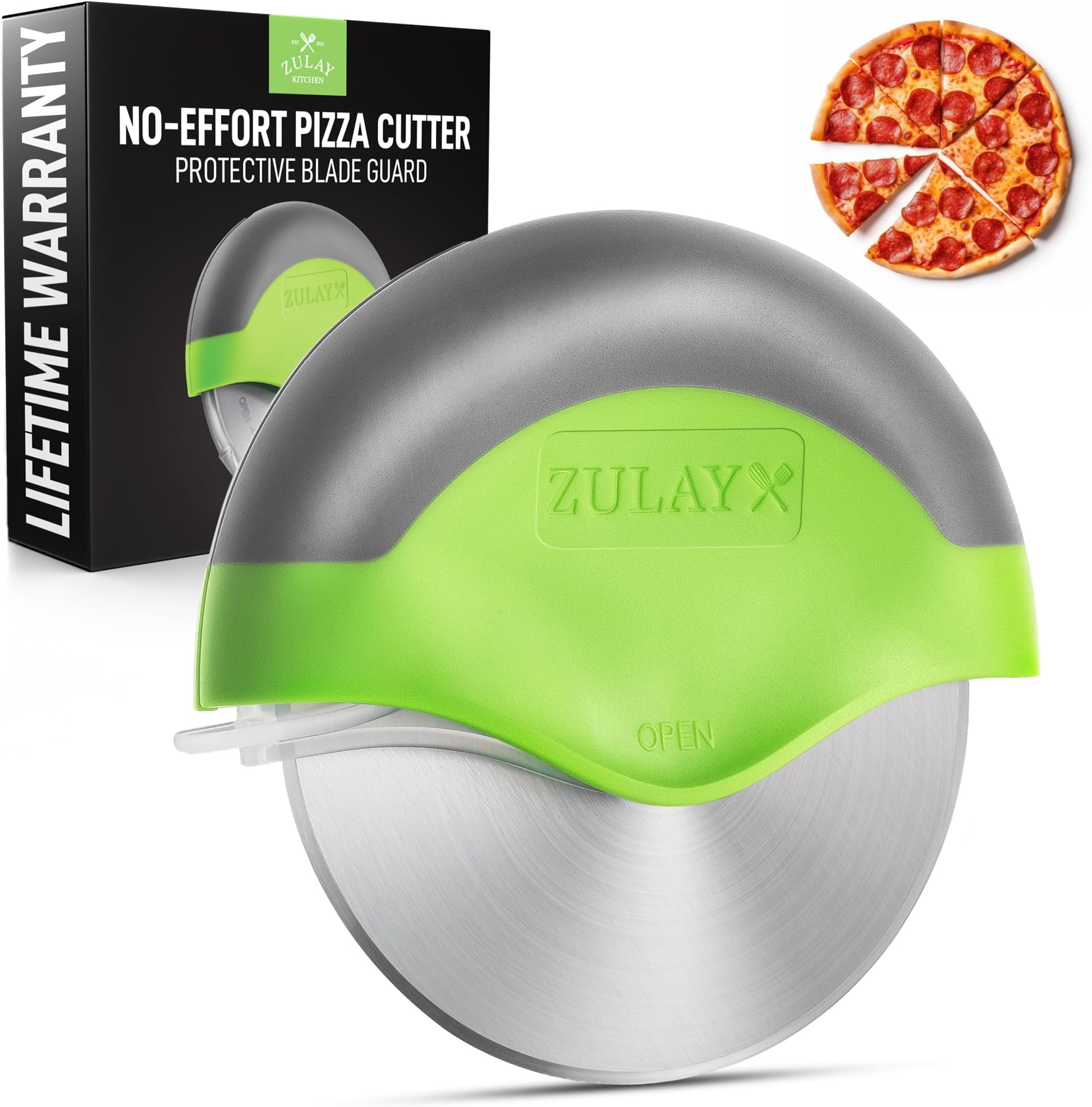 Amazon.com: Kitchy Pizza Cutter Wheel with Protective Blade Cover ...