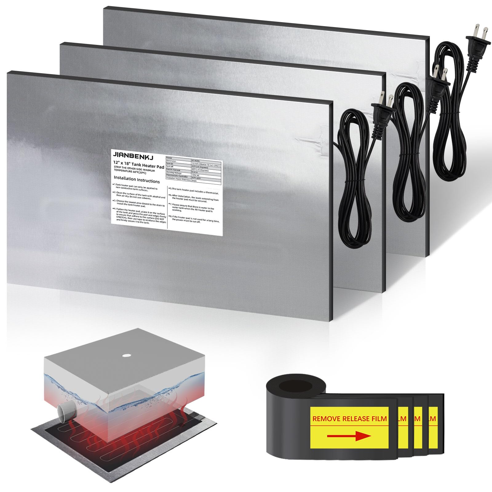 Amazon.com: RV Holding Tank Heater Pad,3PCS 12"x18" 120V RV Tank Heater ...
