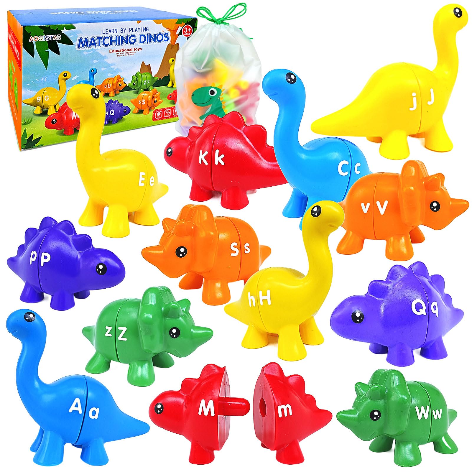 Snapklik.com : Matching Alphabet Dinosaur Toys For Kids 3-5, Learning ...