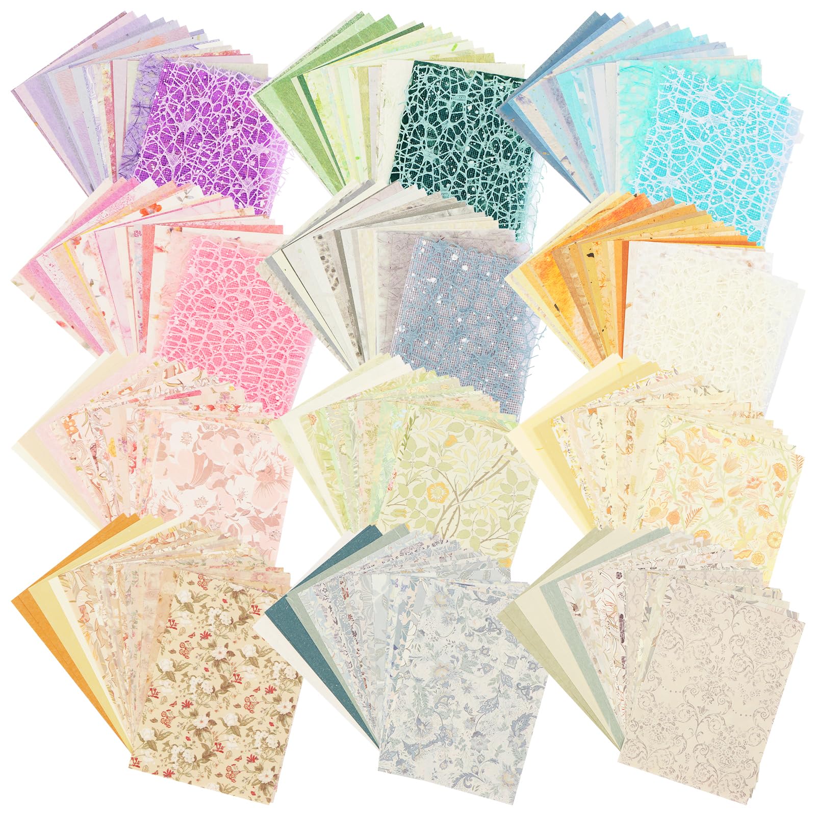 Amazon.com: OFNMY Scrapbook Paper Set,186Pcs Textured Scrapbook Paper ...