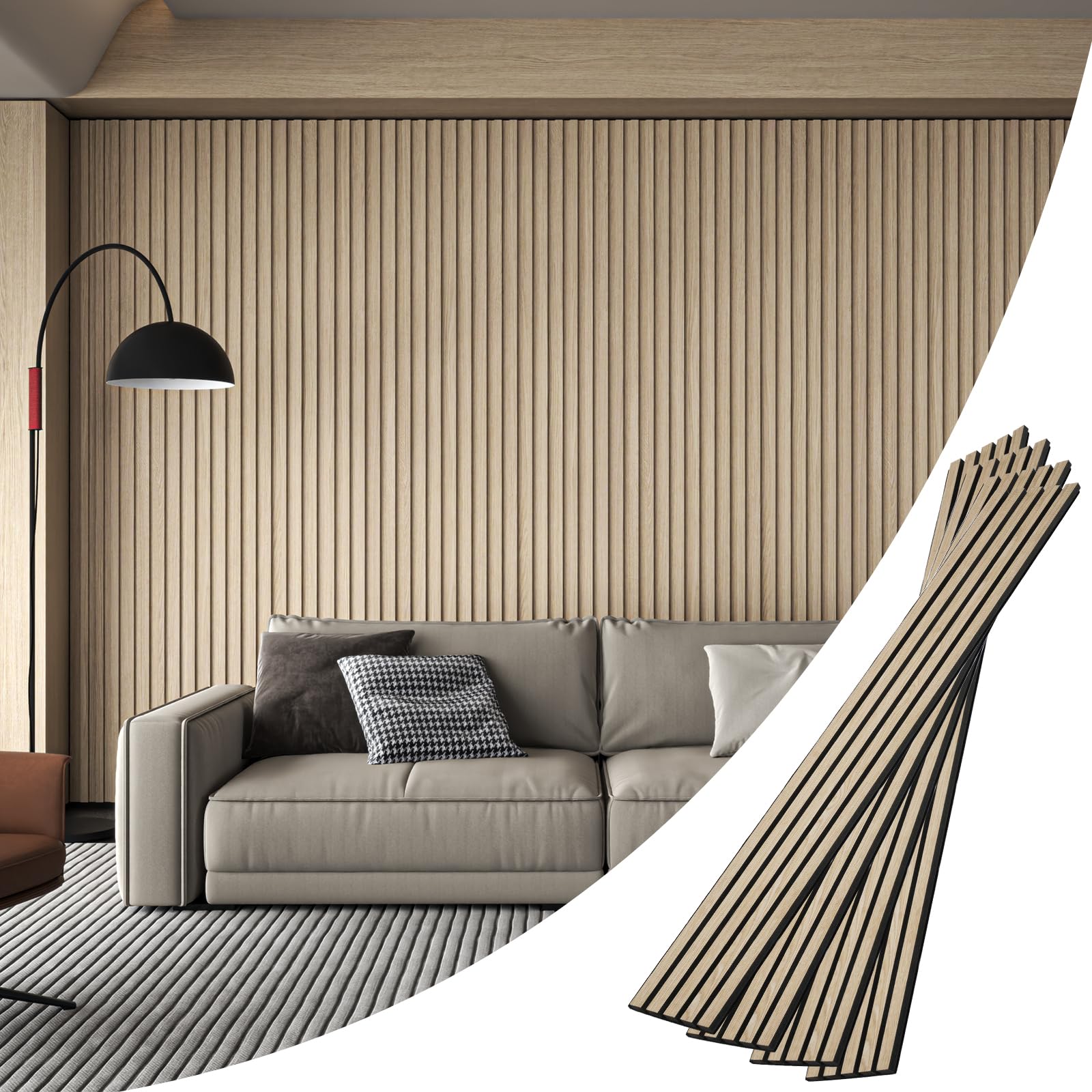 Amazon.com: VallisCo 4-Piece Wood Slat Acoustic Panels for Stylish ...