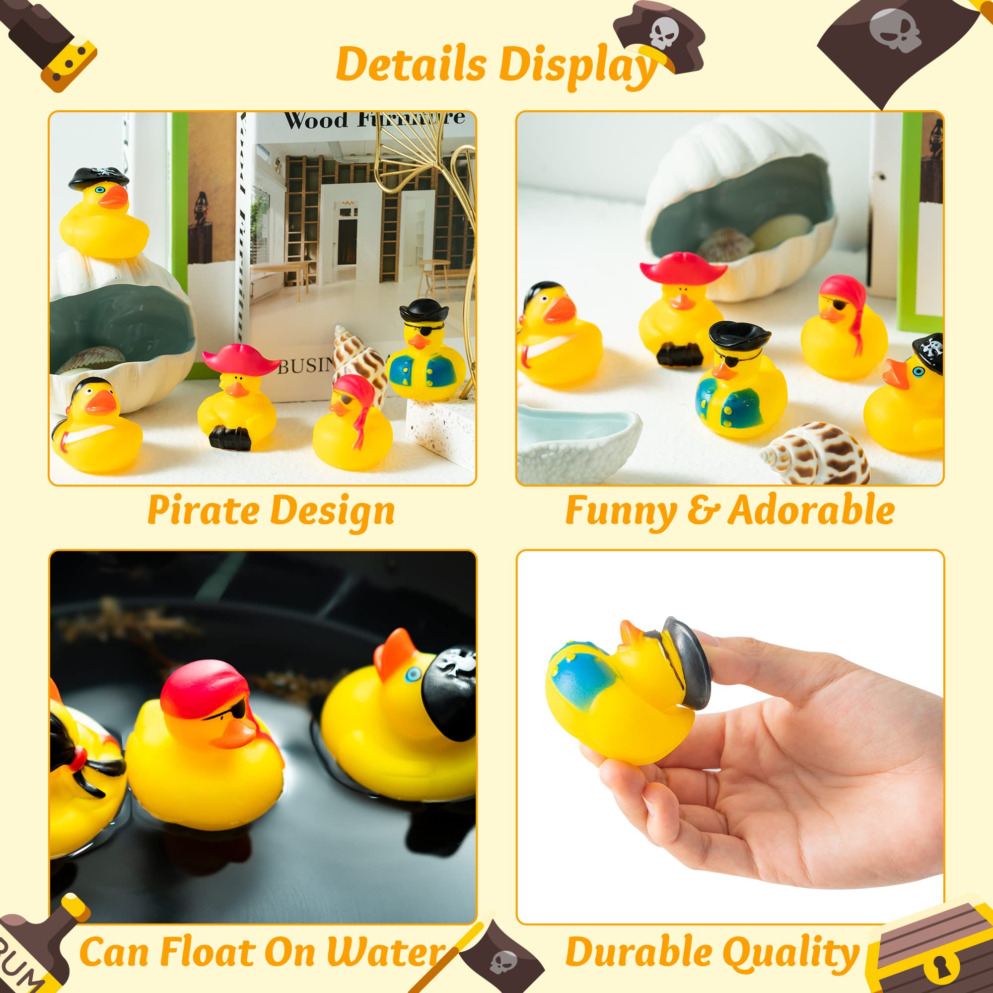 Snapklik.com : Pirate Rubber Ducky Bluk - 20Pcs Summer Pirate Rubber ...