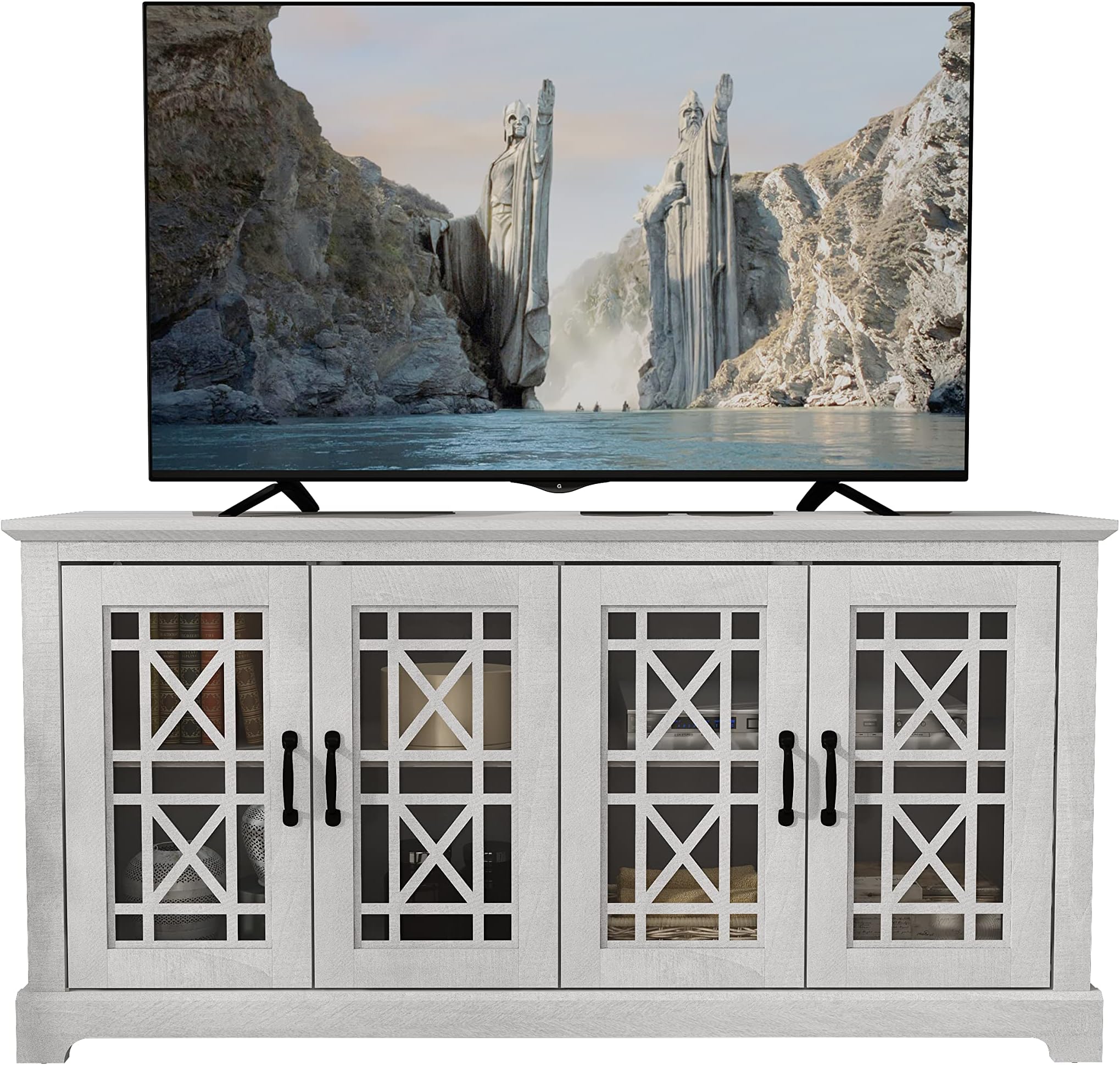 Amazon.com: Pemberly Row 52" Modern Highboy Style Tall TV Stand Console ...