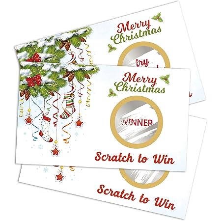 Amazon.com: Christmas Party Scratch Off Game Cards, Christmas Party ...