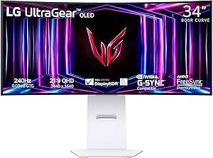 Amazon.com: LG 34GS95QE Ultragear OLED Monitor curvo para juegos de 34 pulgadas WQHD 1440p 800R ...