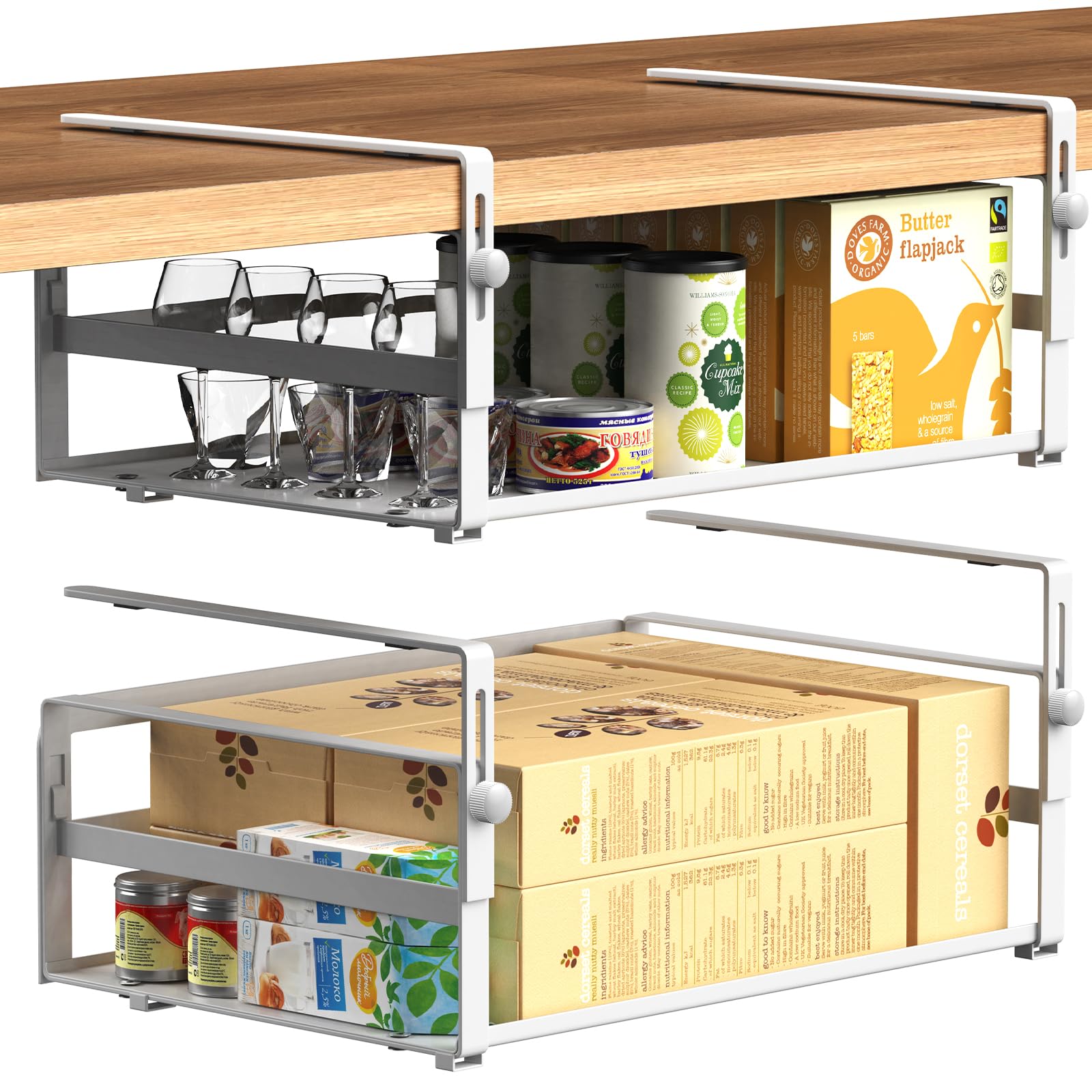 Amazon.com - DOLALIKE 2 Pack Hanging Under Shelf Storage Basket ...