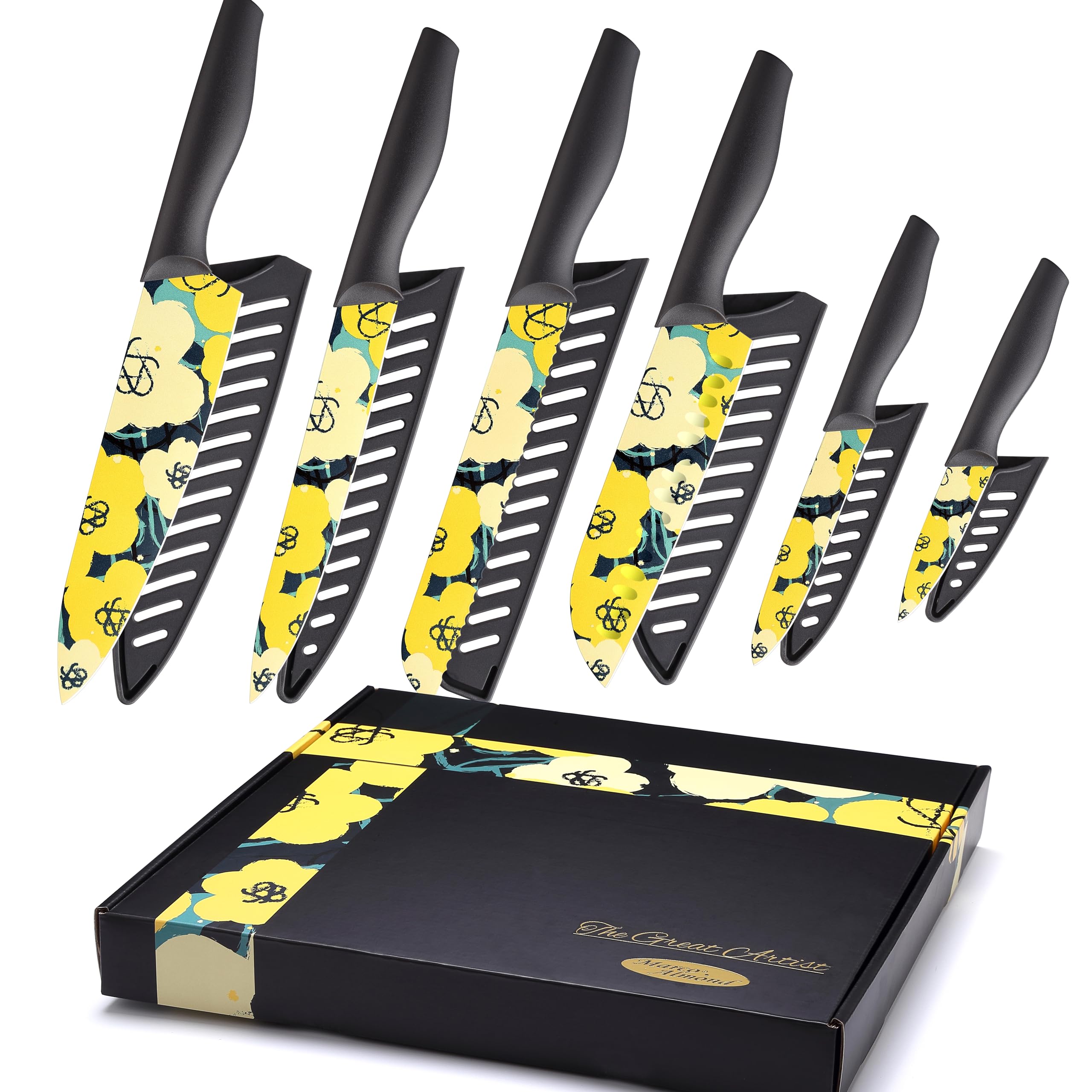 Amazon.com: Marco Almond Knife Set Artistic Designed Pattern Kitchen ...