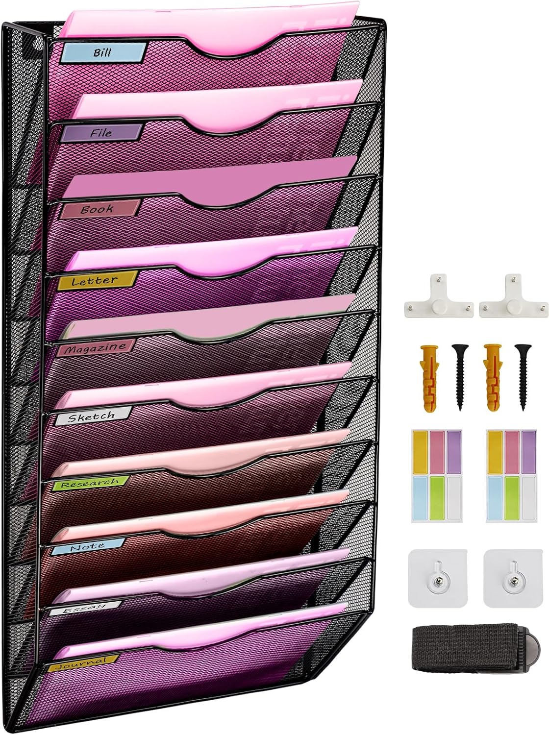 Amazon.com : ideallife Wall Mounted File Organiser A7 Mesh in Hanging ...