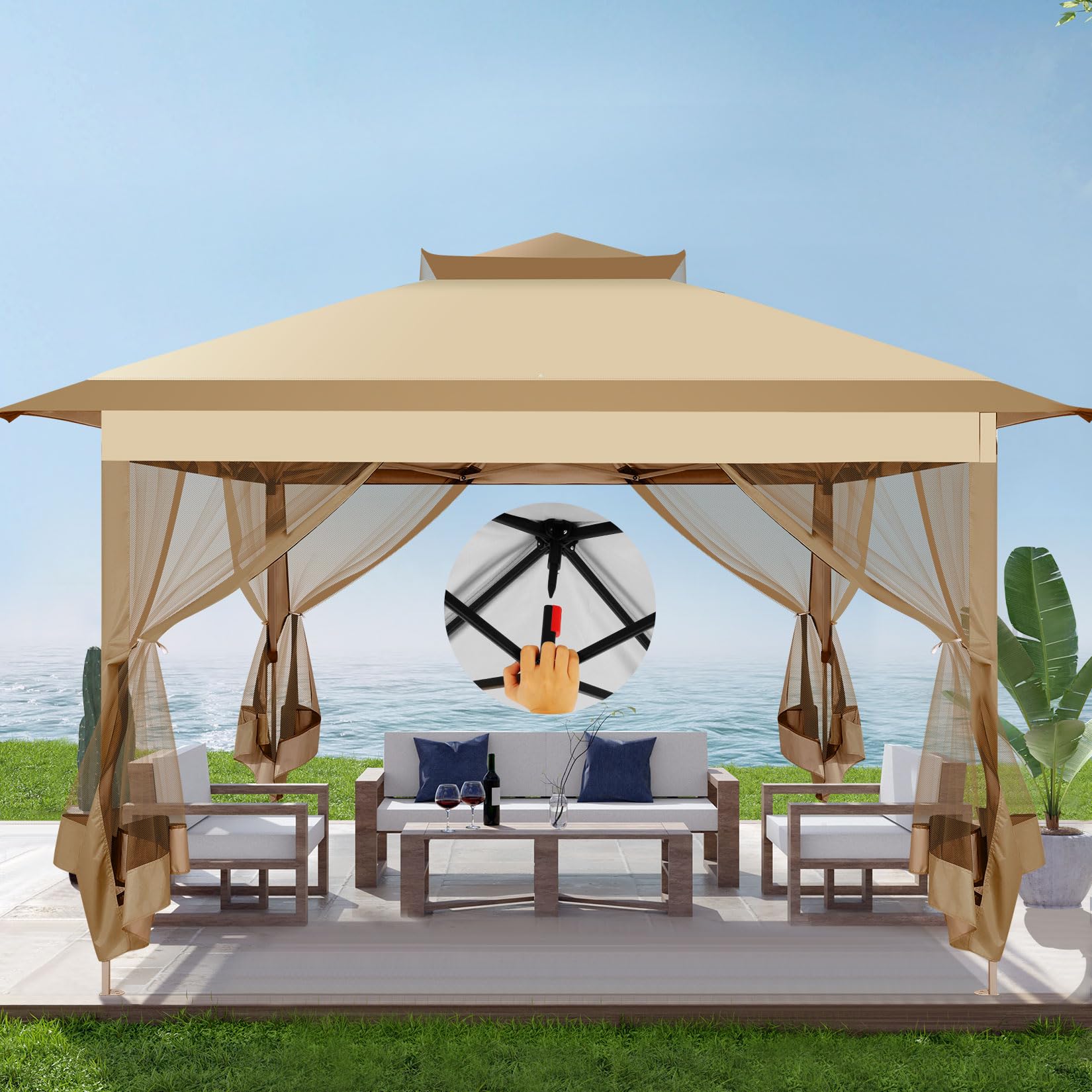 Snapklik.com : COBIZI Pop Up Gazebo 11x11 One-Push Canopy Tent, Carpas ...