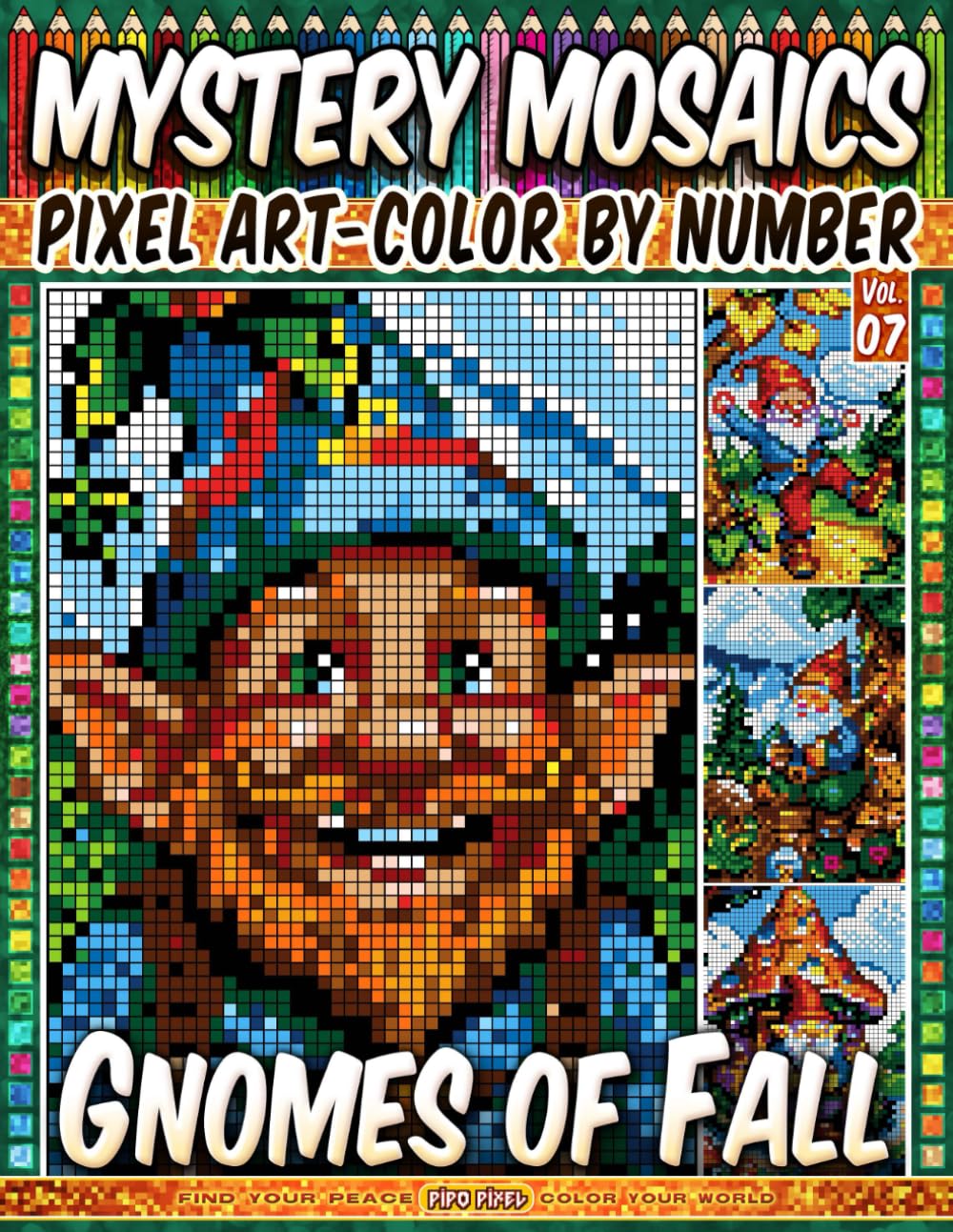 Amazon.com: Gnomes of Fall – Mystery Mosaic Color by Number – Vol. 7: ...